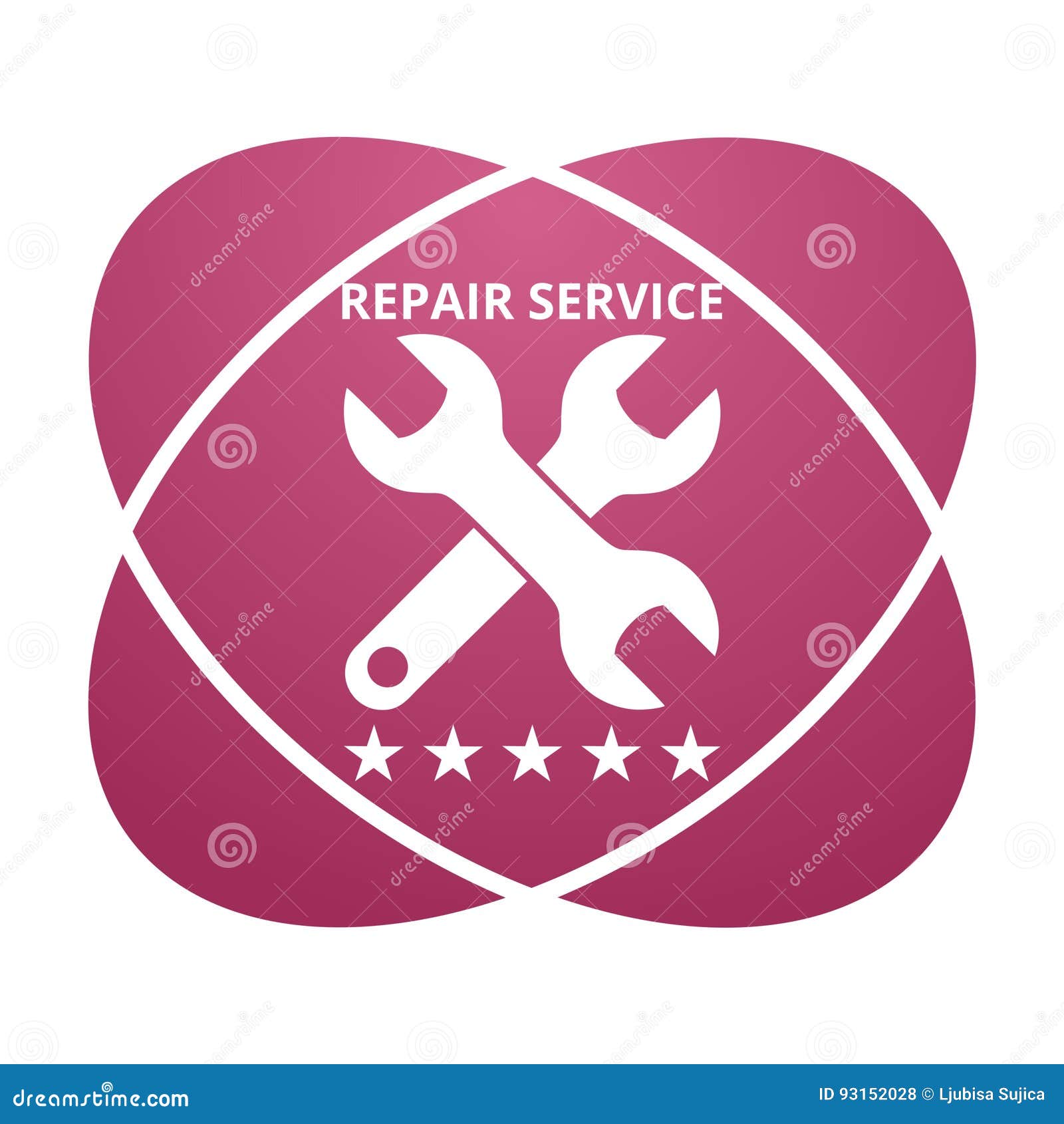 Pink sign repair service stock vector. Illustration of shadow - 93152028