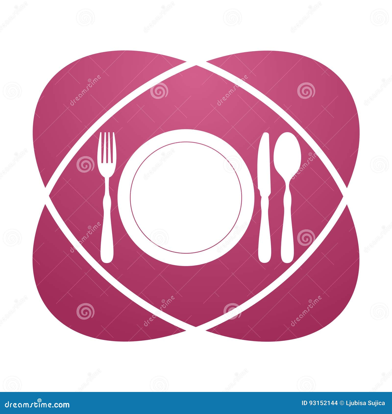 Pink sign restaurant stock vector. Illustration of icon - 93152144