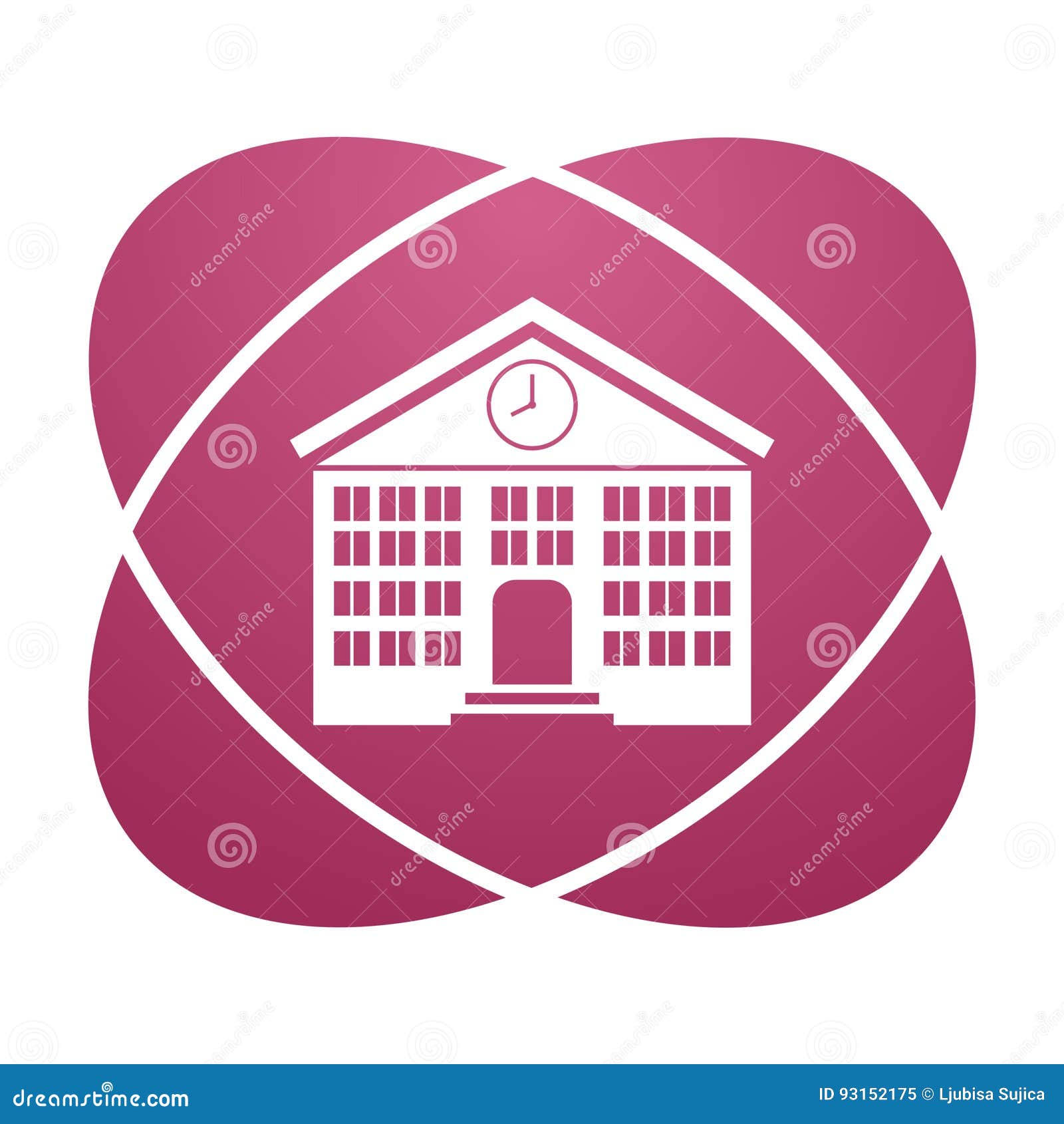 Pink sign school building stock vector. Illustration of pattern - 93152175