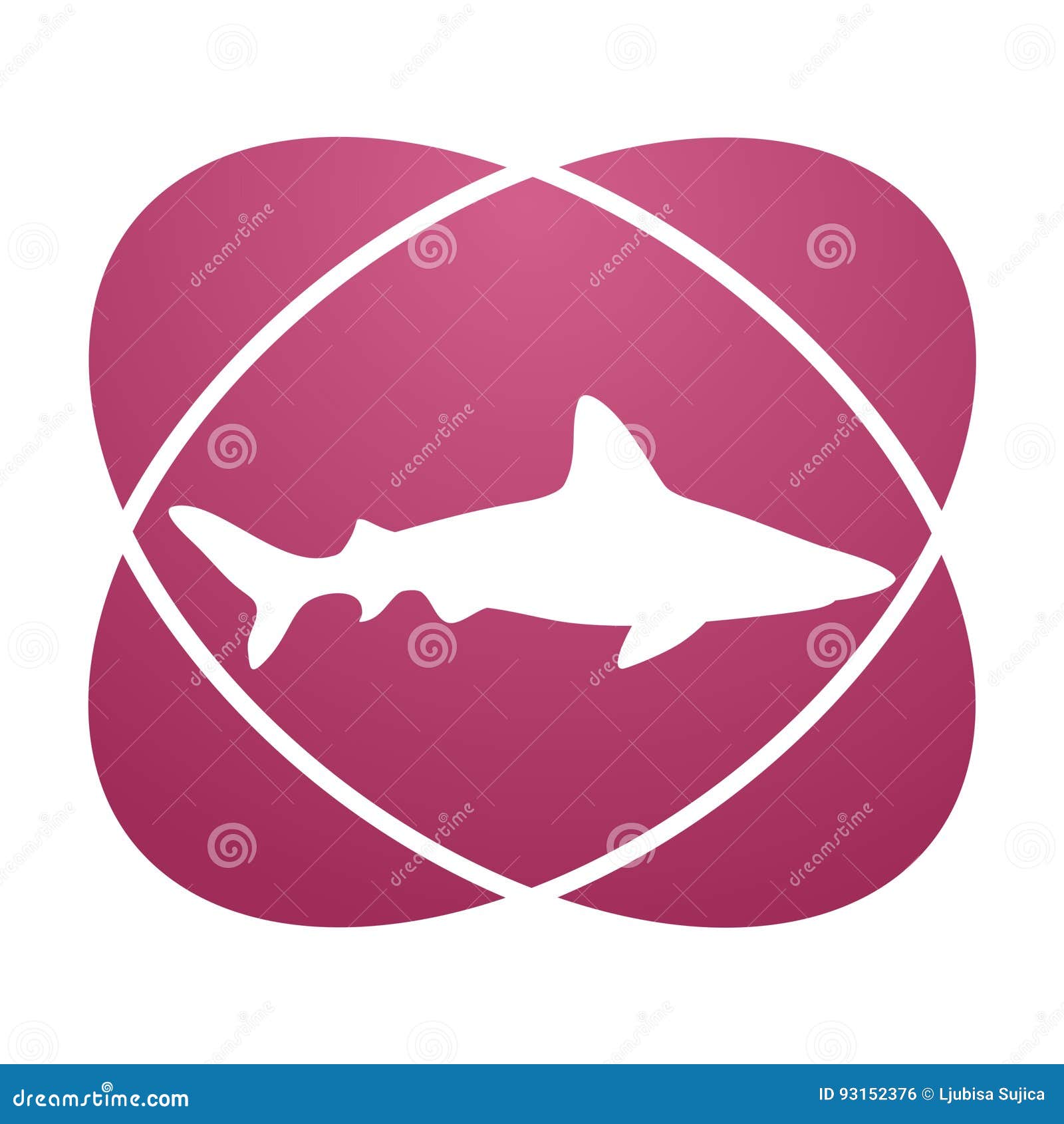 Pink sign shark stock vector. Illustration of ocean, isolated - 93152376