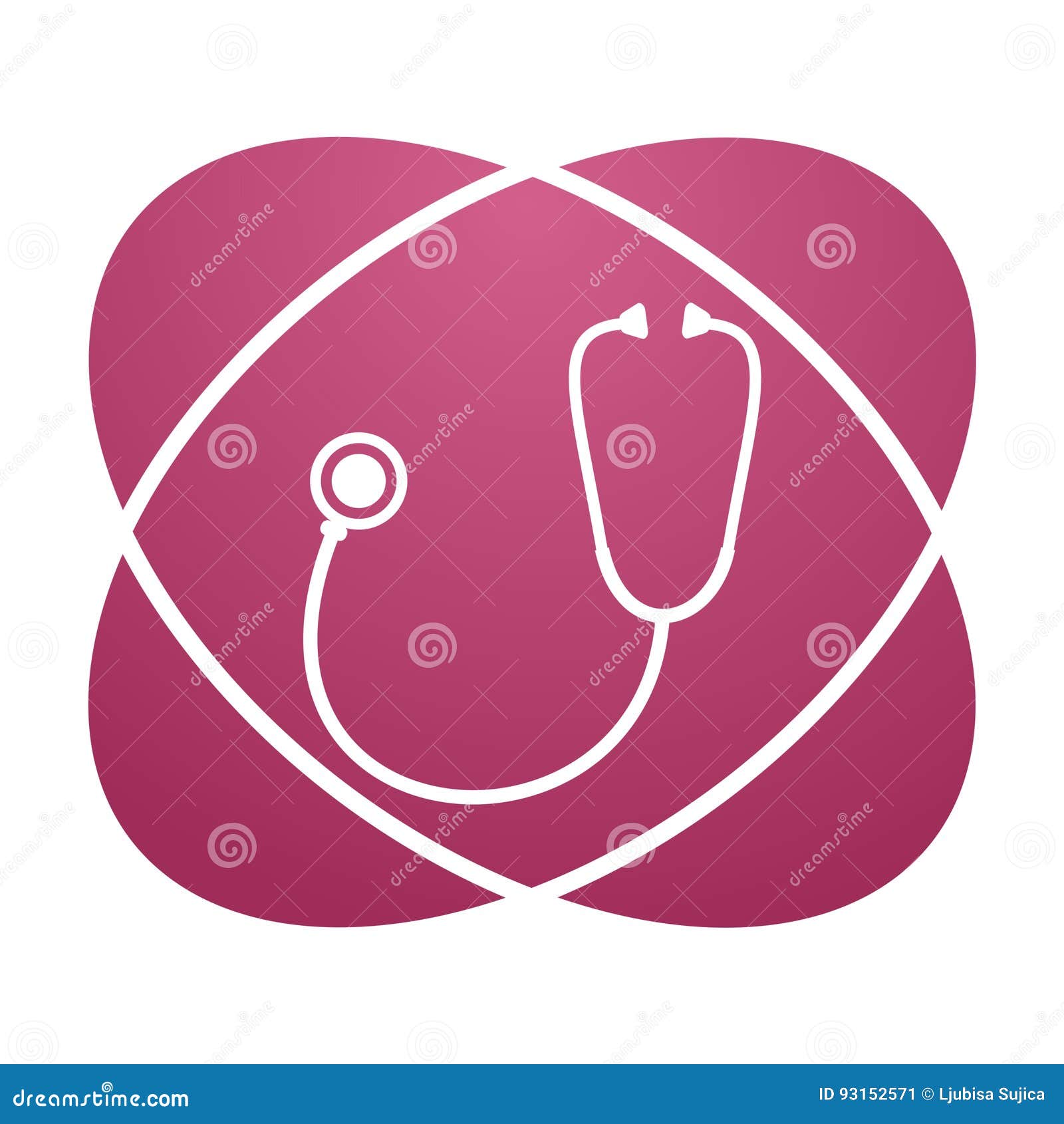 Pink sign stethoscope stock vector. Illustration of clinic - 93152571