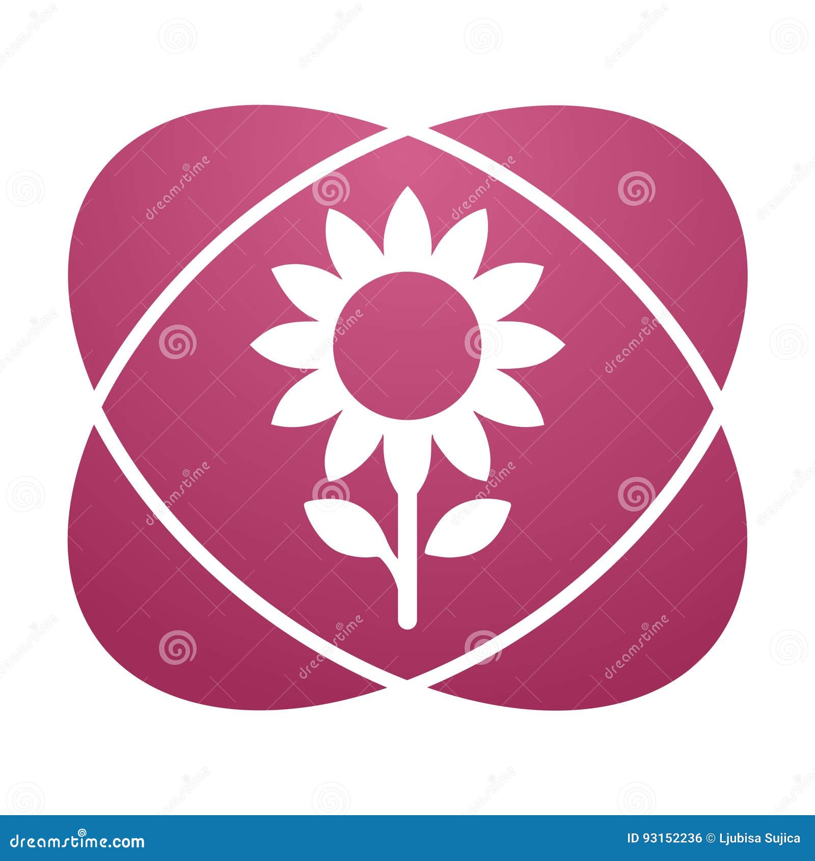 Pink sign sunflower stock vector. Illustration of black - 93152236