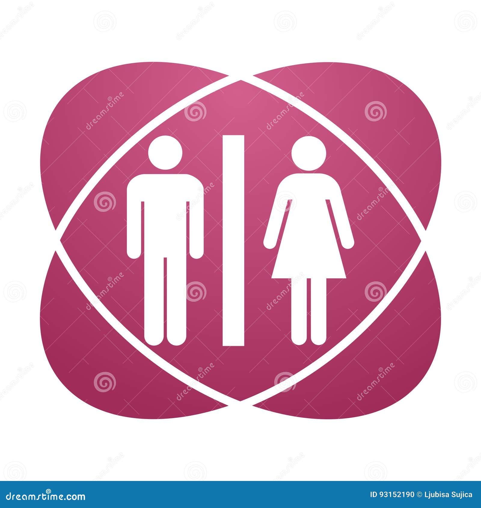 Pink sign toilet stock vector. Illustration of restroom - 93152190