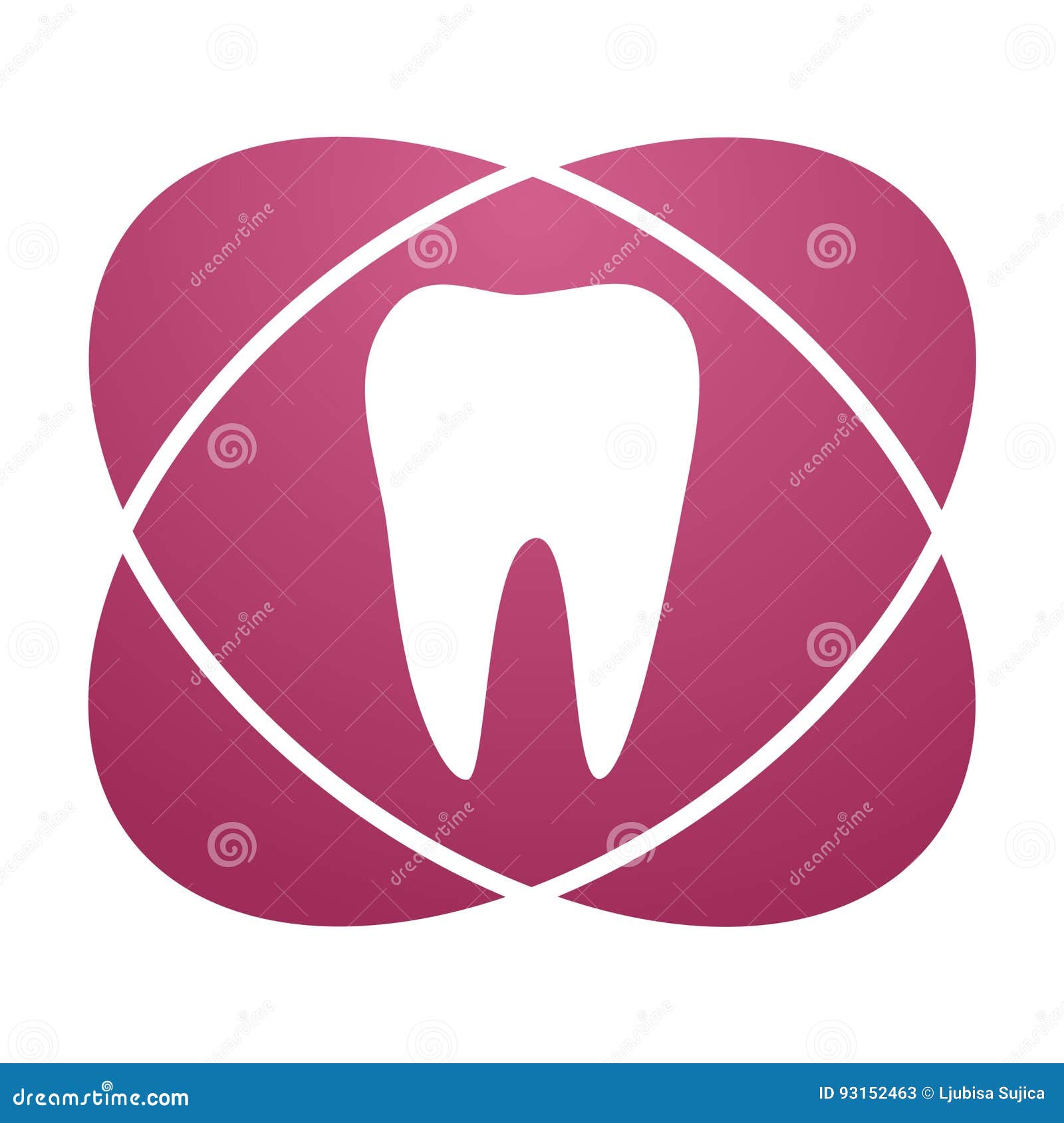 Pink sign tooth stock vector. Illustration of parodontosis - 93152463