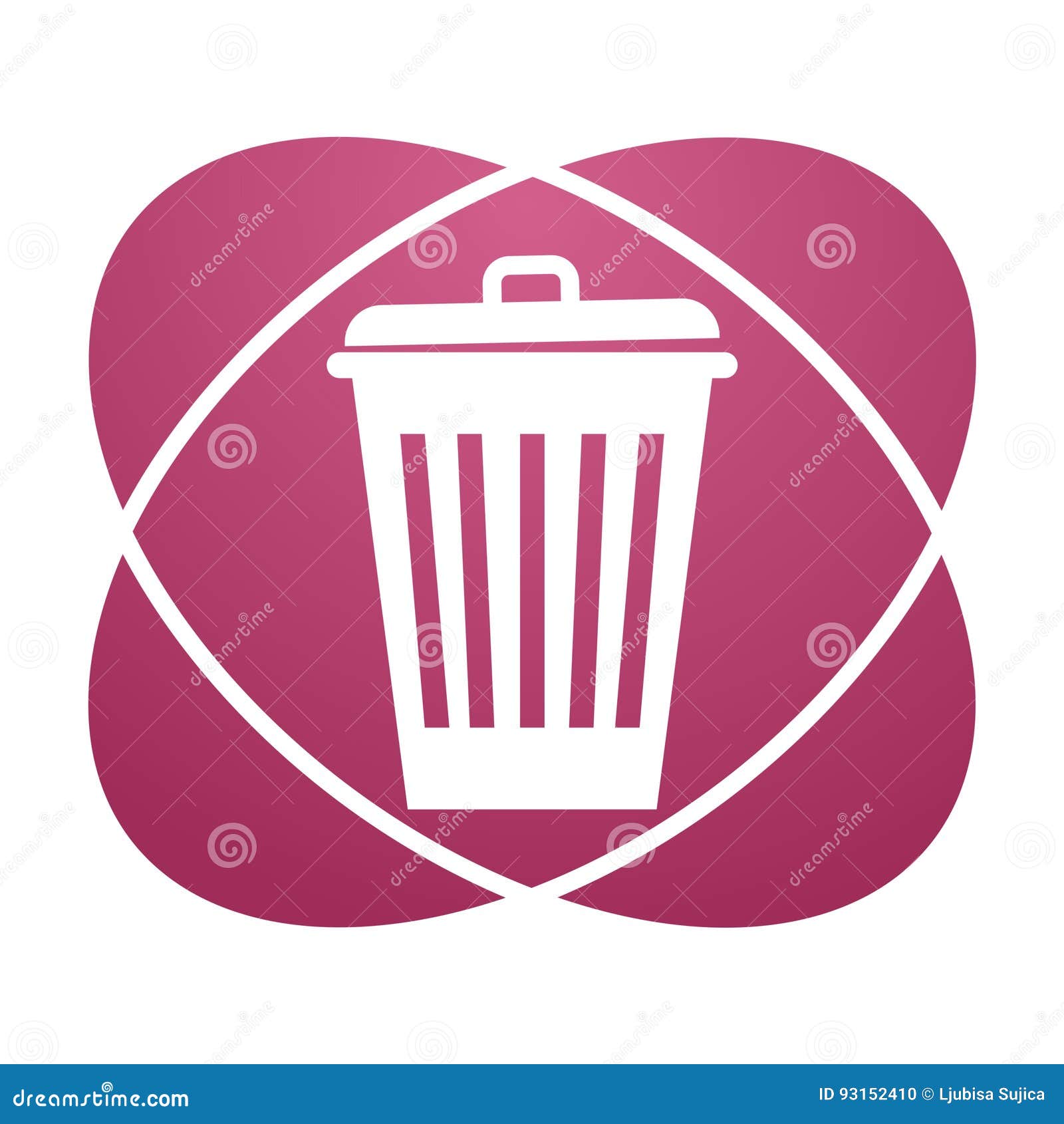 Pink sign trash stock vector. Illustration of rubbish - 93152410