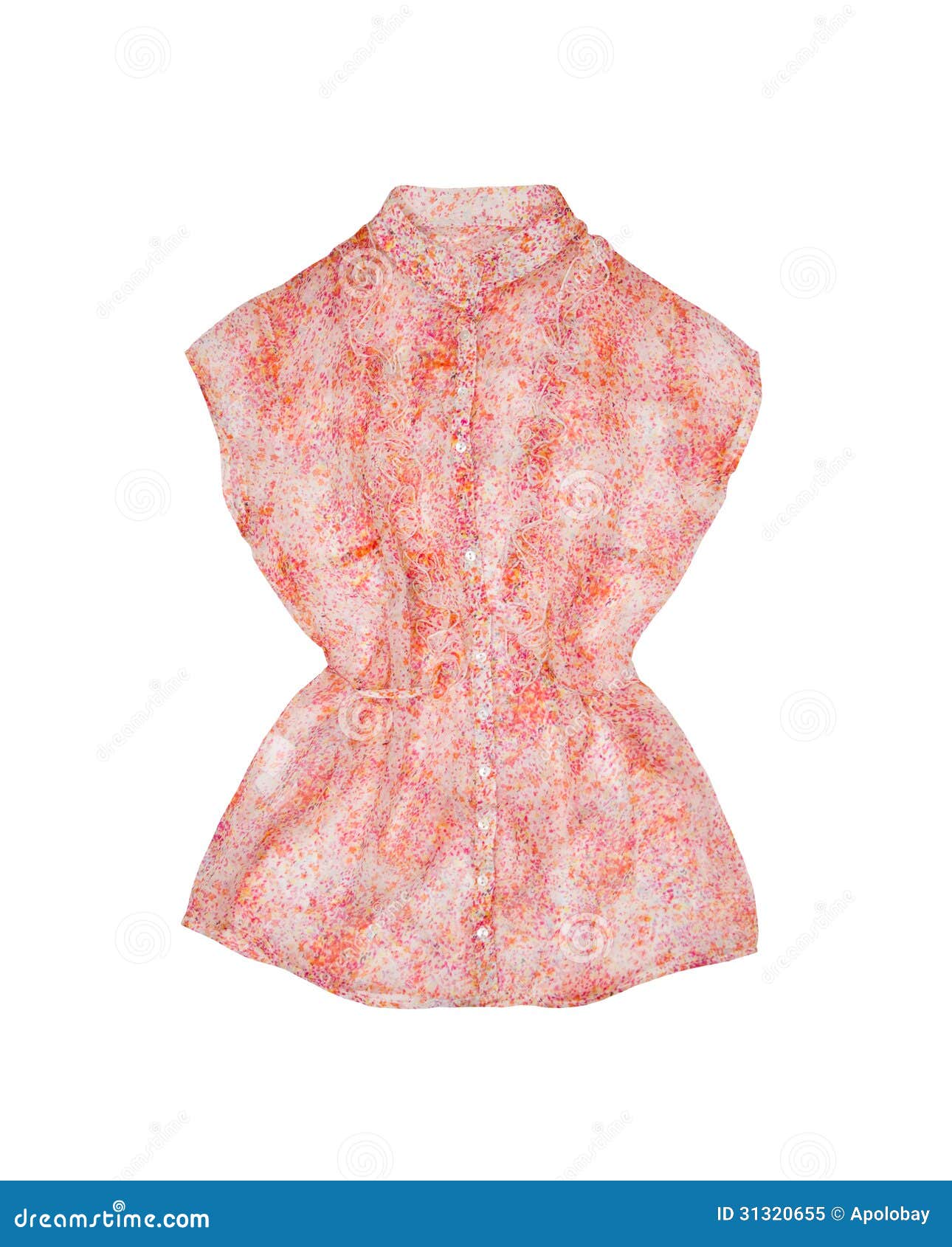 Pink Silk Blouse Isolated on a White Background Stock Image - Image of ...