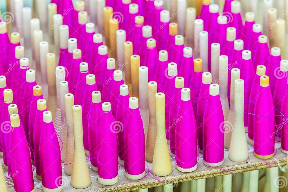 Pink Silk Shuttle stock image. Image of weave, clothing - 78208231