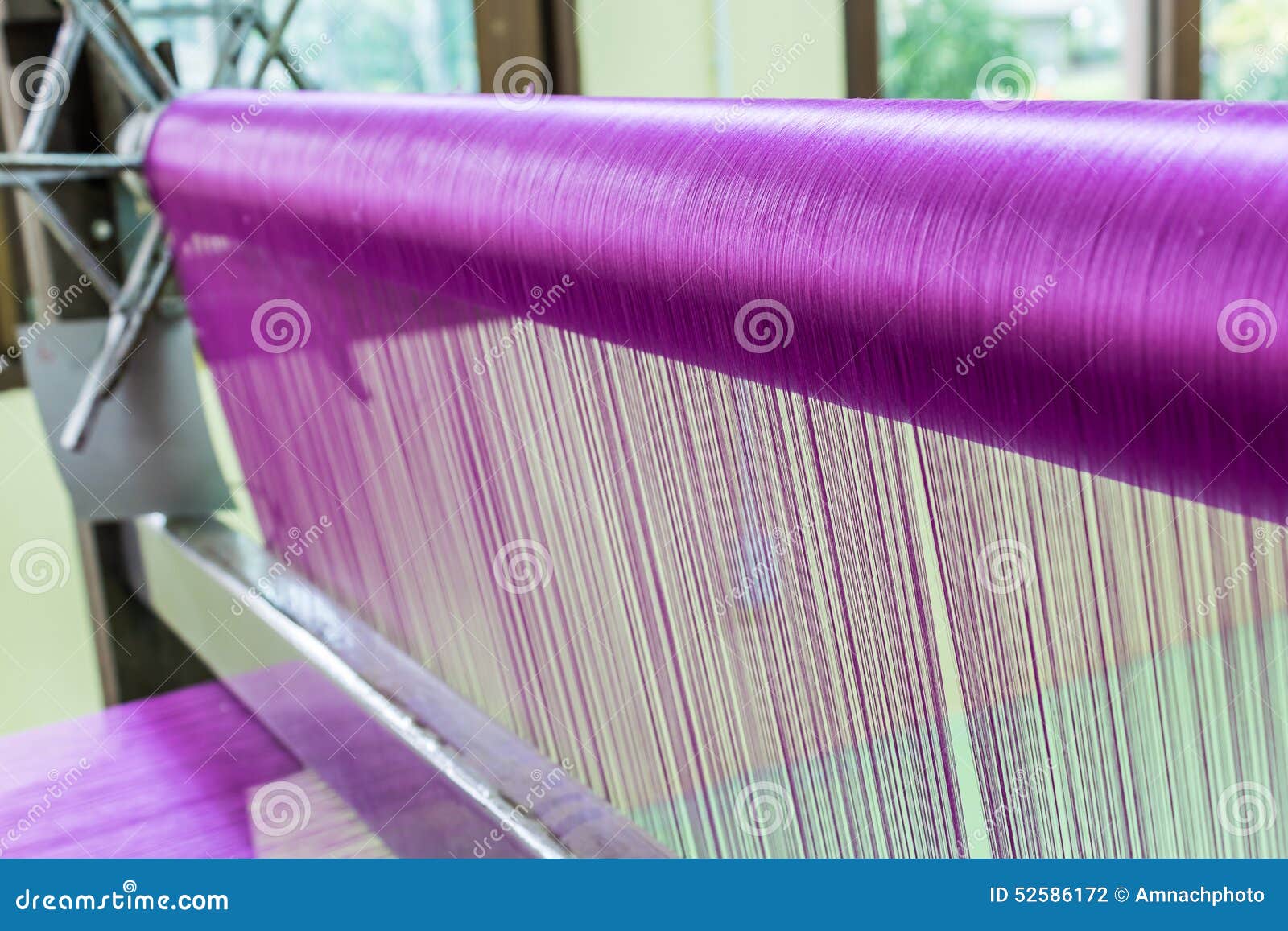 Pink silk weaving. stock photo. Image of manufacturing - 52586172