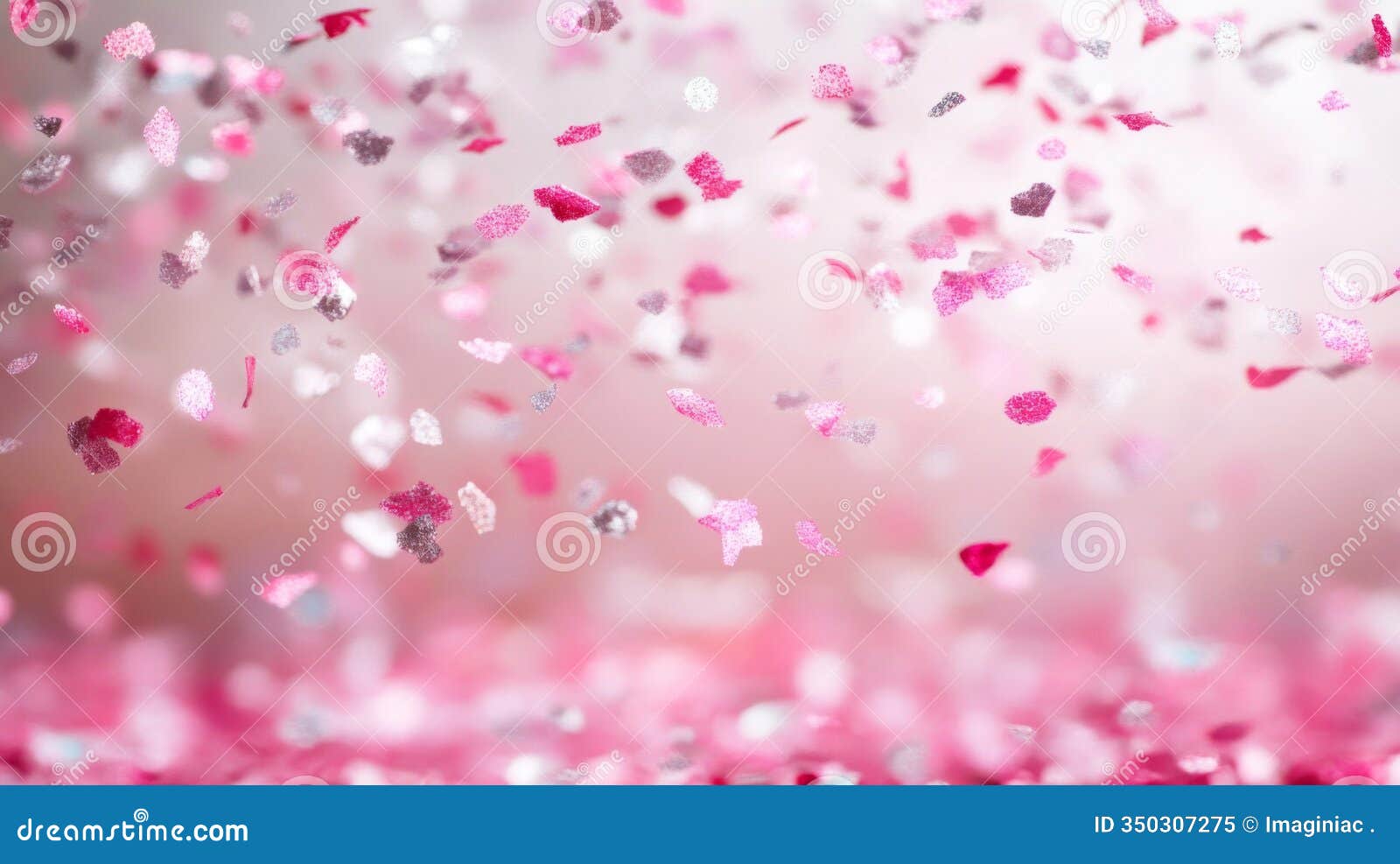 Pink and Silver Glitter Confetti Falling Softly Stock Illustration ...