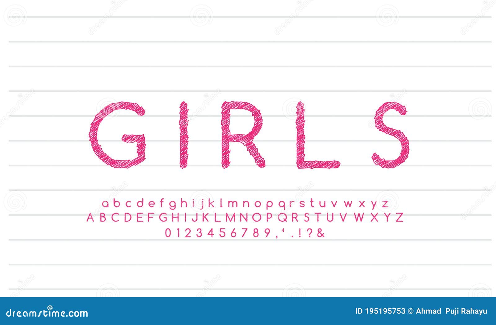 Pink Sketch Text Effect or Font Effect Style Design Stock Vector ...