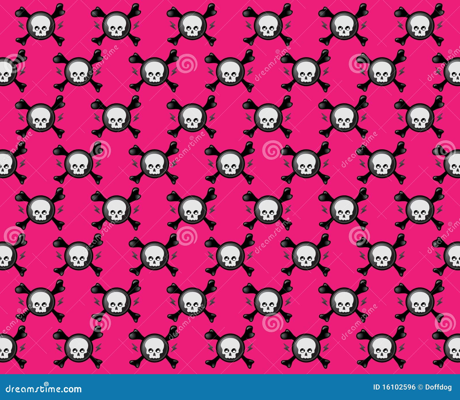 Pink Skull Pattern Wallpaper