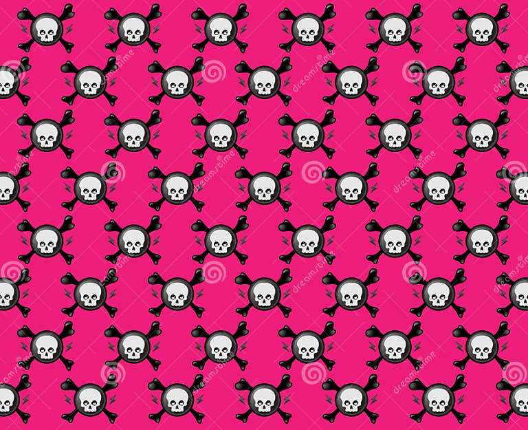 Pink skull pattern stock vector. Illustration of pretty - 16102596