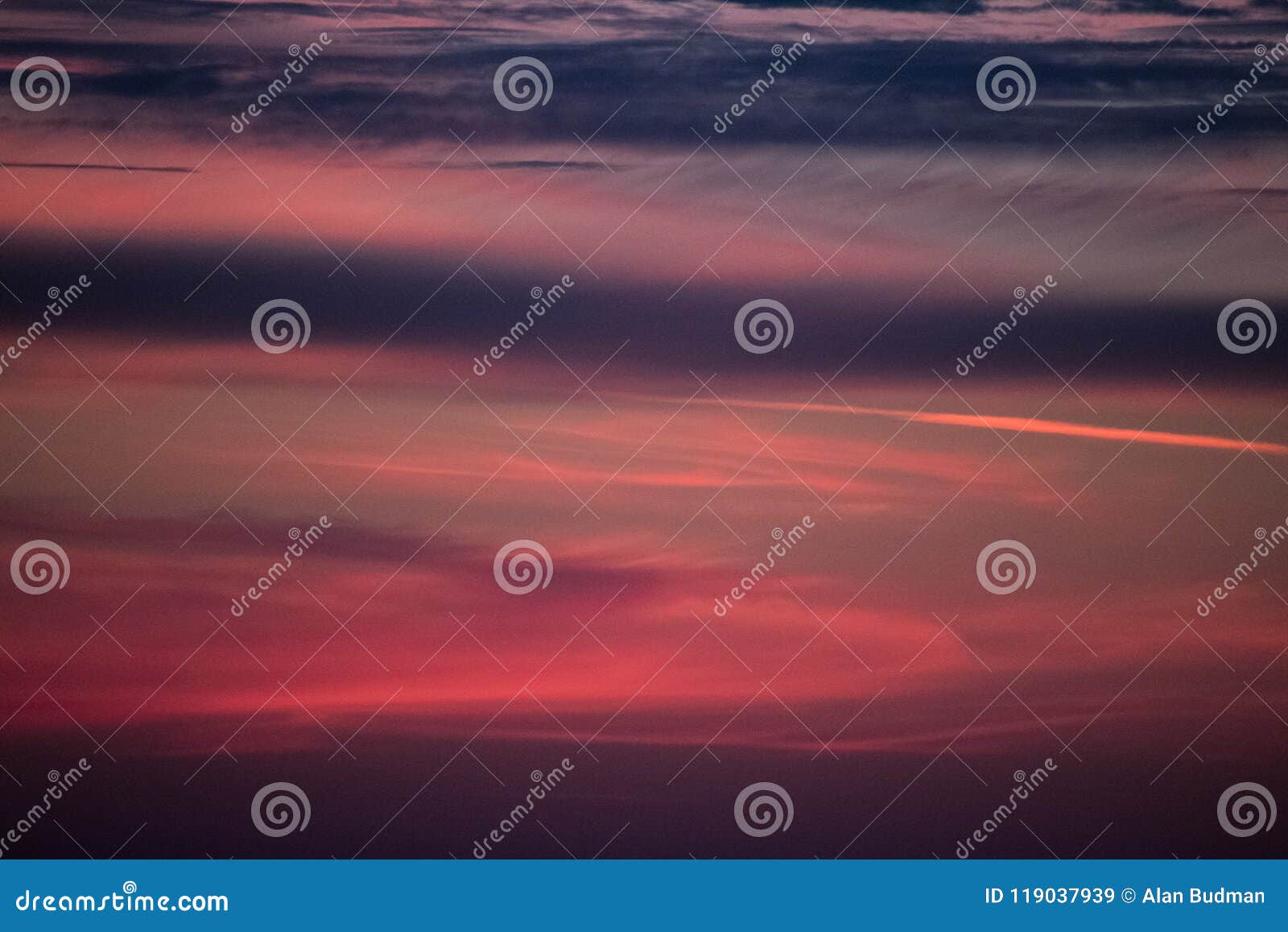 Pink Sky With Dark Thin Striped Cloud Background Stock Image - Image of ...