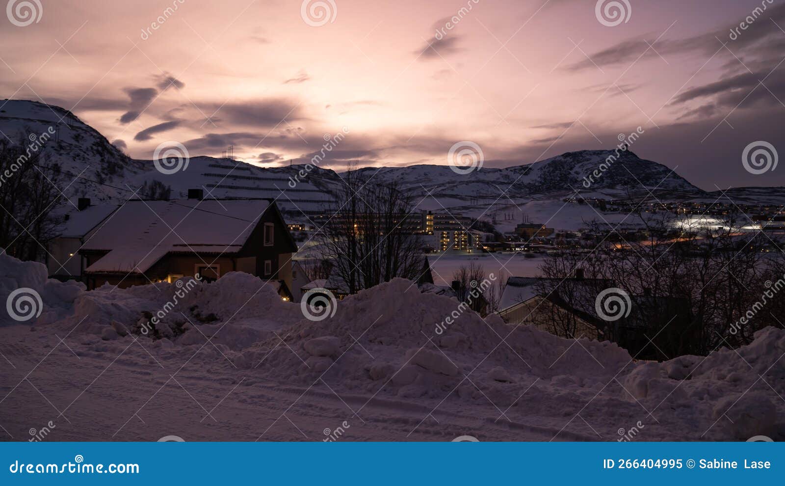 The Pink Sky Day during the Polar Nights Stock Image - Image of dawn ...