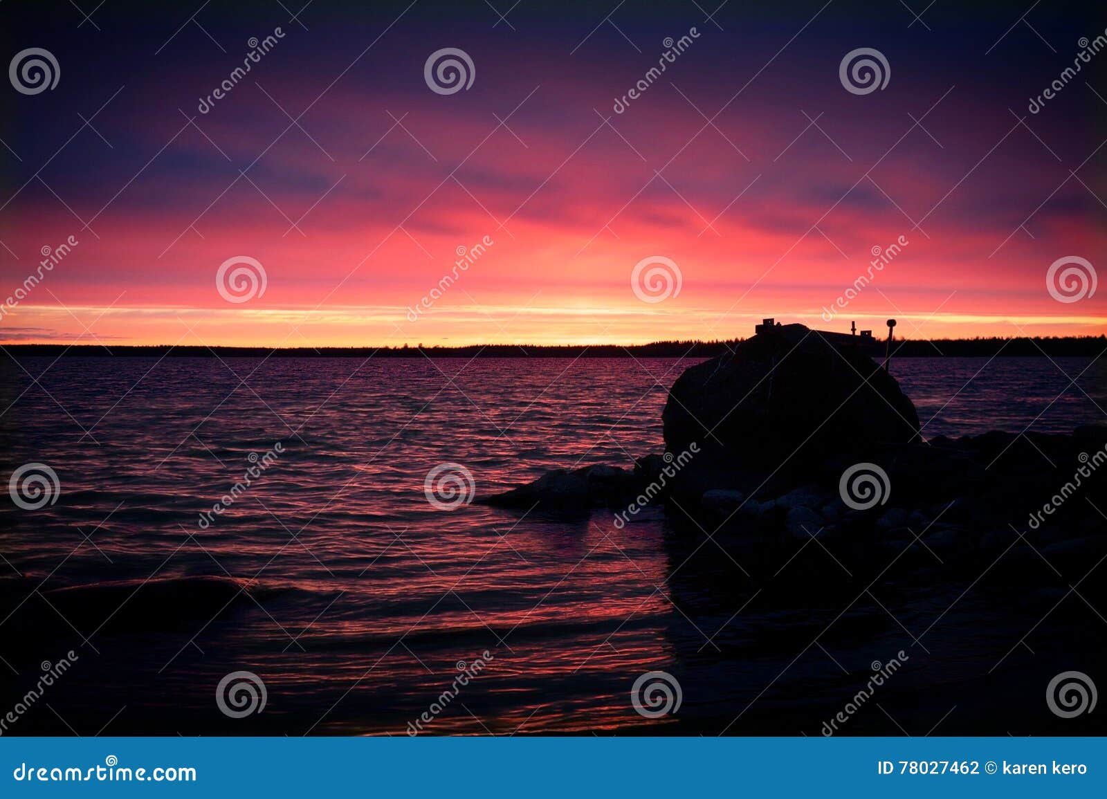 Pink sky Sunset with water stock photo. Image of water - 78027462