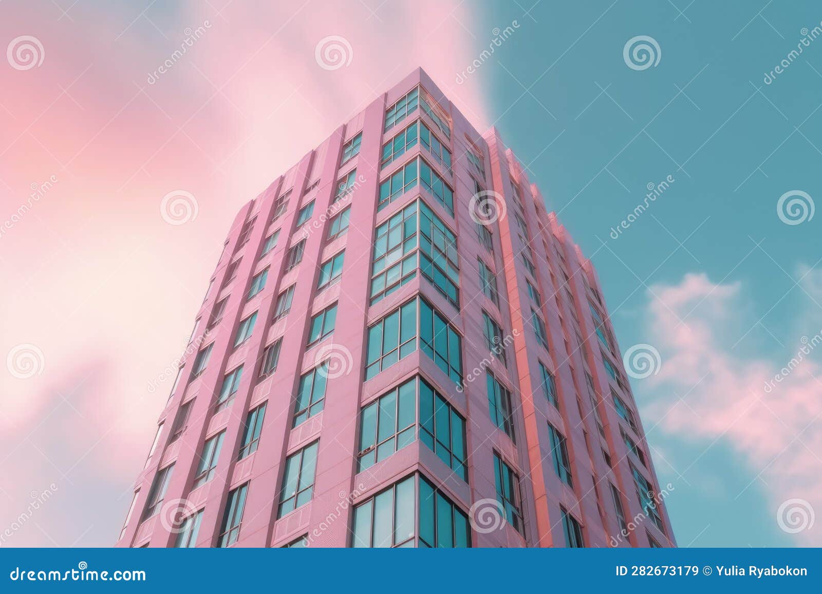 Pink Skyscraper. Generate Ai Stock Illustration - Illustration of ...