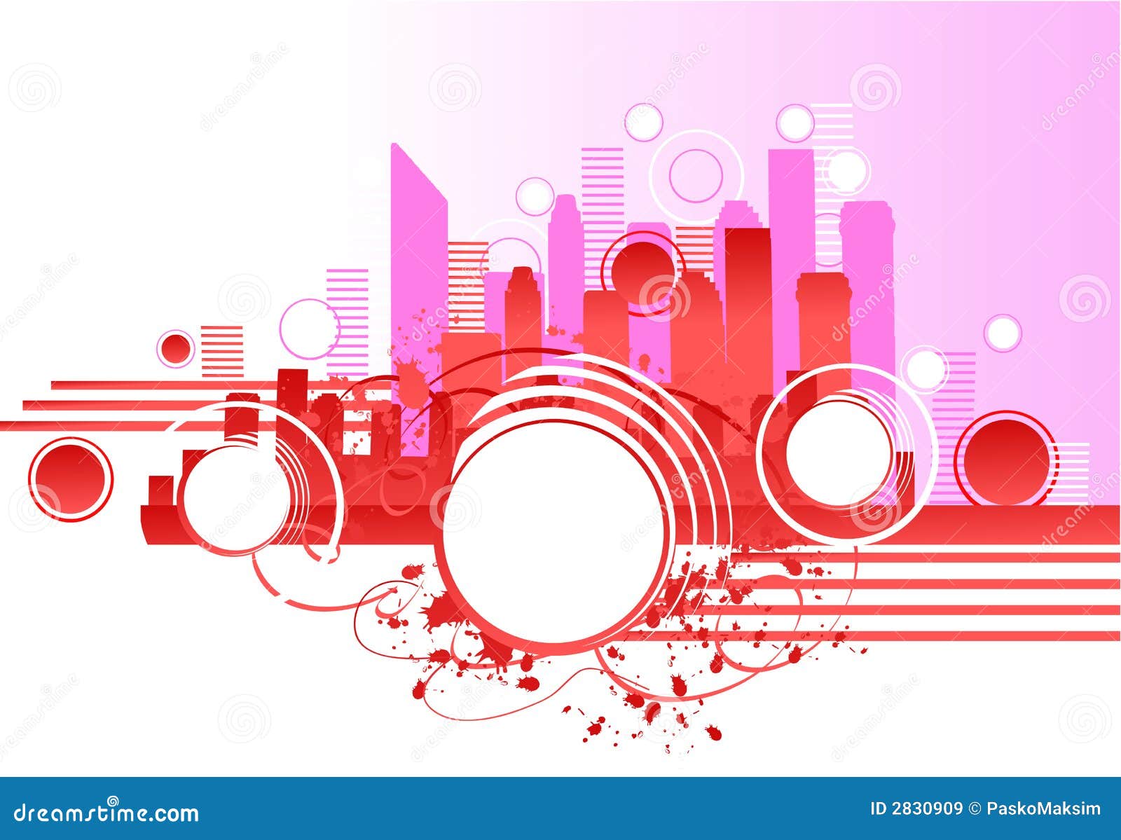 Pink skyscrapers stock vector. Illustration of abstract - 2830909
