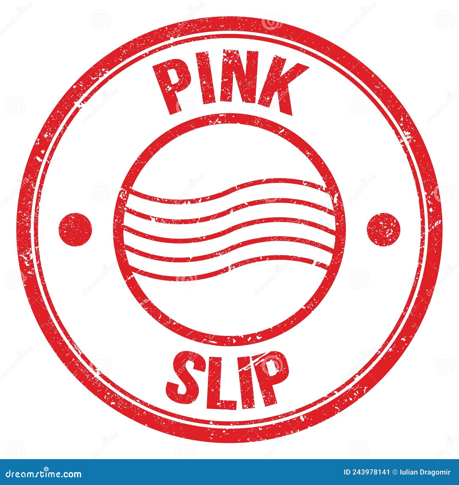 PINK SLIP Text on Red Round Postal Stamp Sign Stock Illustration ...