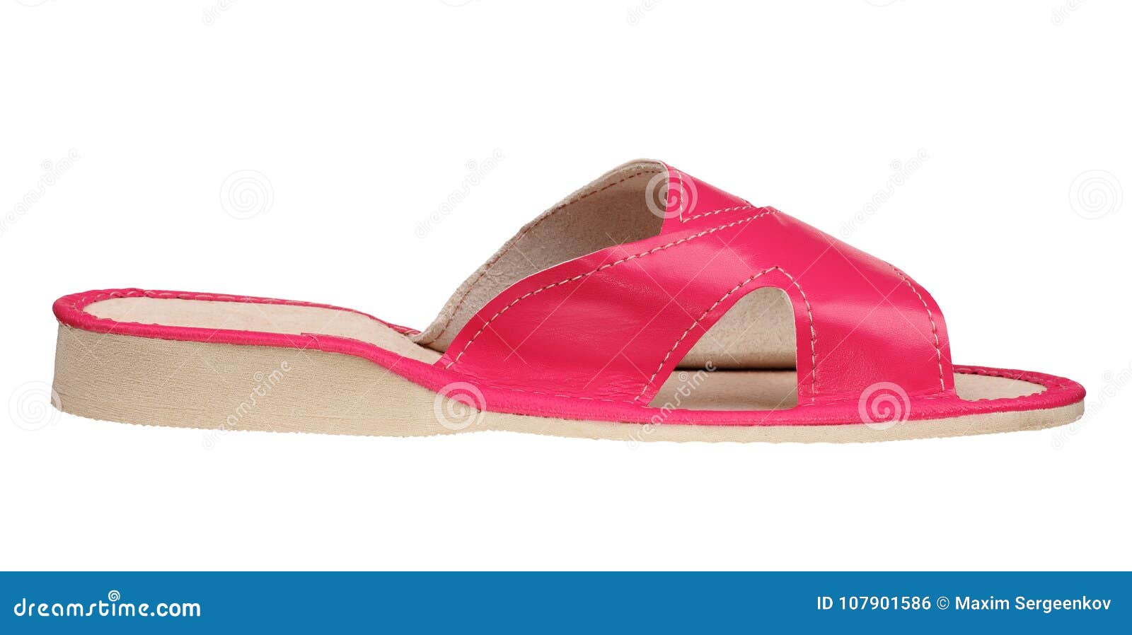 Pink Slipper Isolated on White Stock Photo - Image of fluffy, casual ...