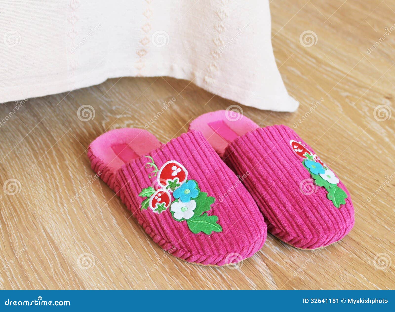 Pink slippers stock image. Image of slipper, bedroom - 32641181