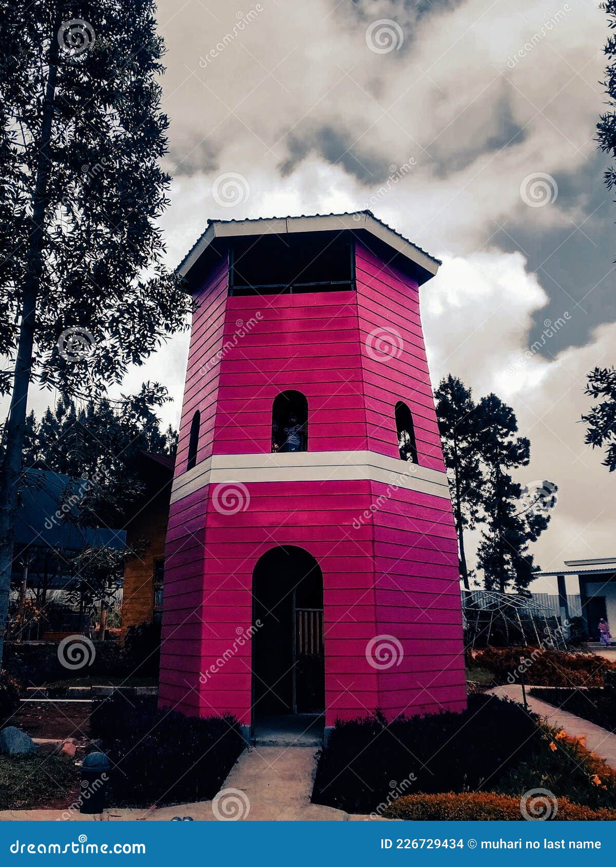 Pink Small Castle in the Garden Stock Photo - Image of pink, tower ...