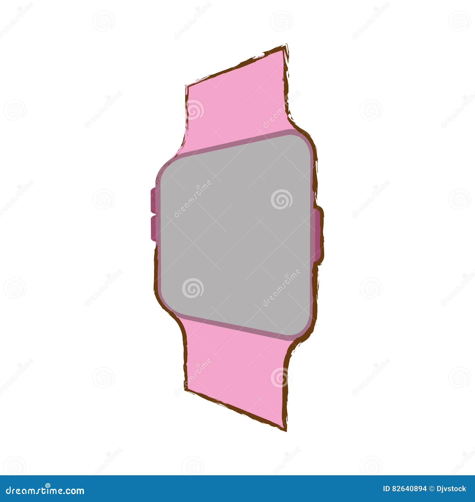 Pink Smart Watch Wearable Modern Device Stock Illustration ...