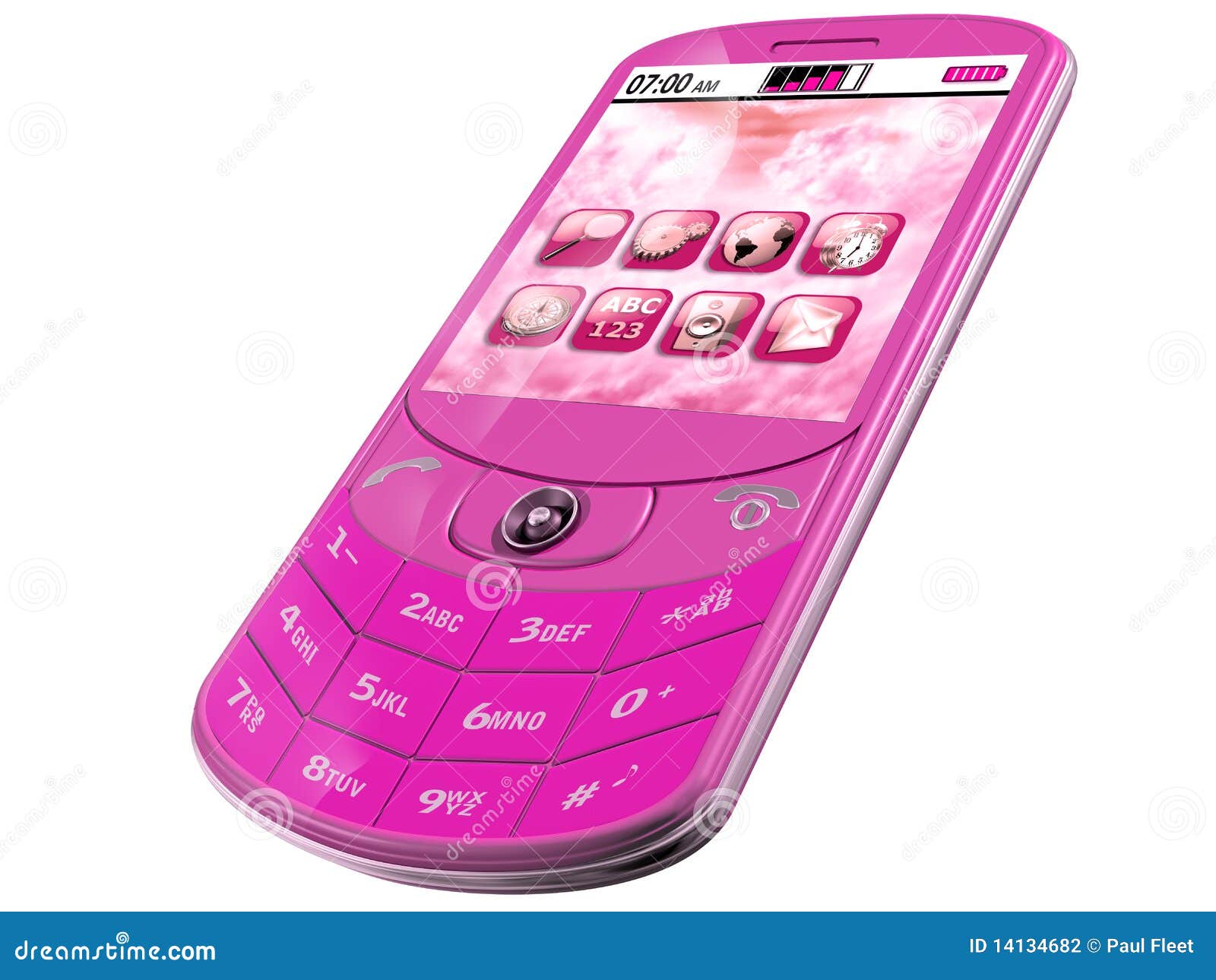 Pink Smartphone stock illustration. Illustration of call - 14134682