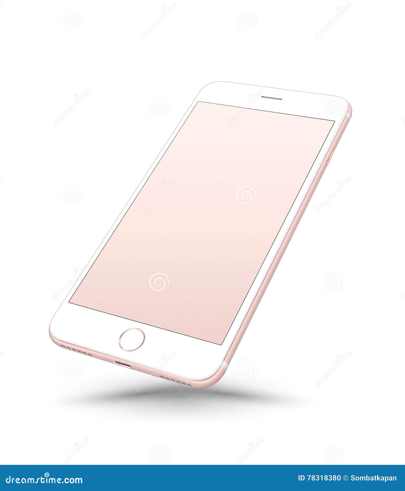 Pink Smartphone Mockup Perspective Stock Vector - Illustration of ...