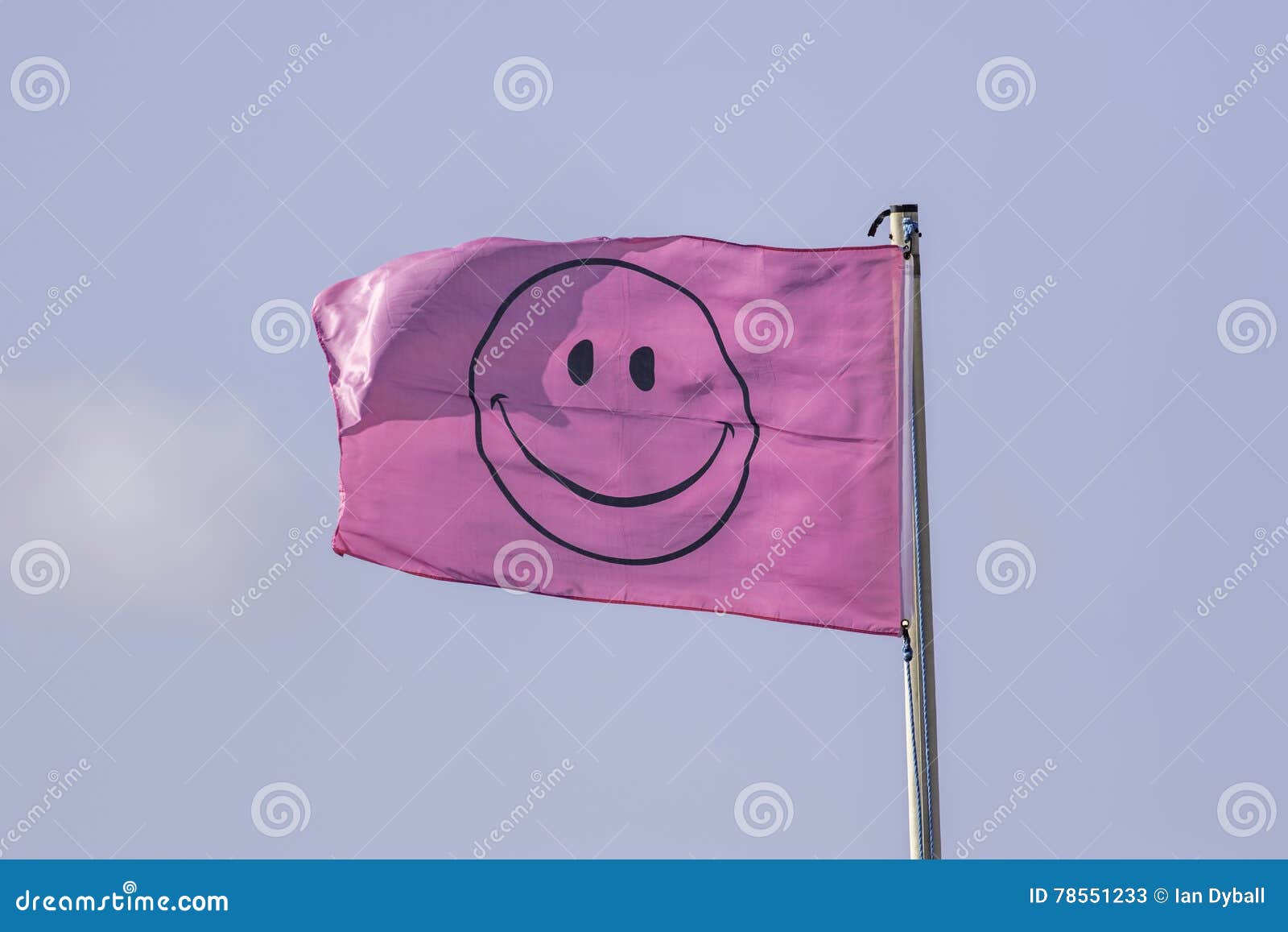 Pink smiley face flag stock image. Image of pink, pole - 78551233