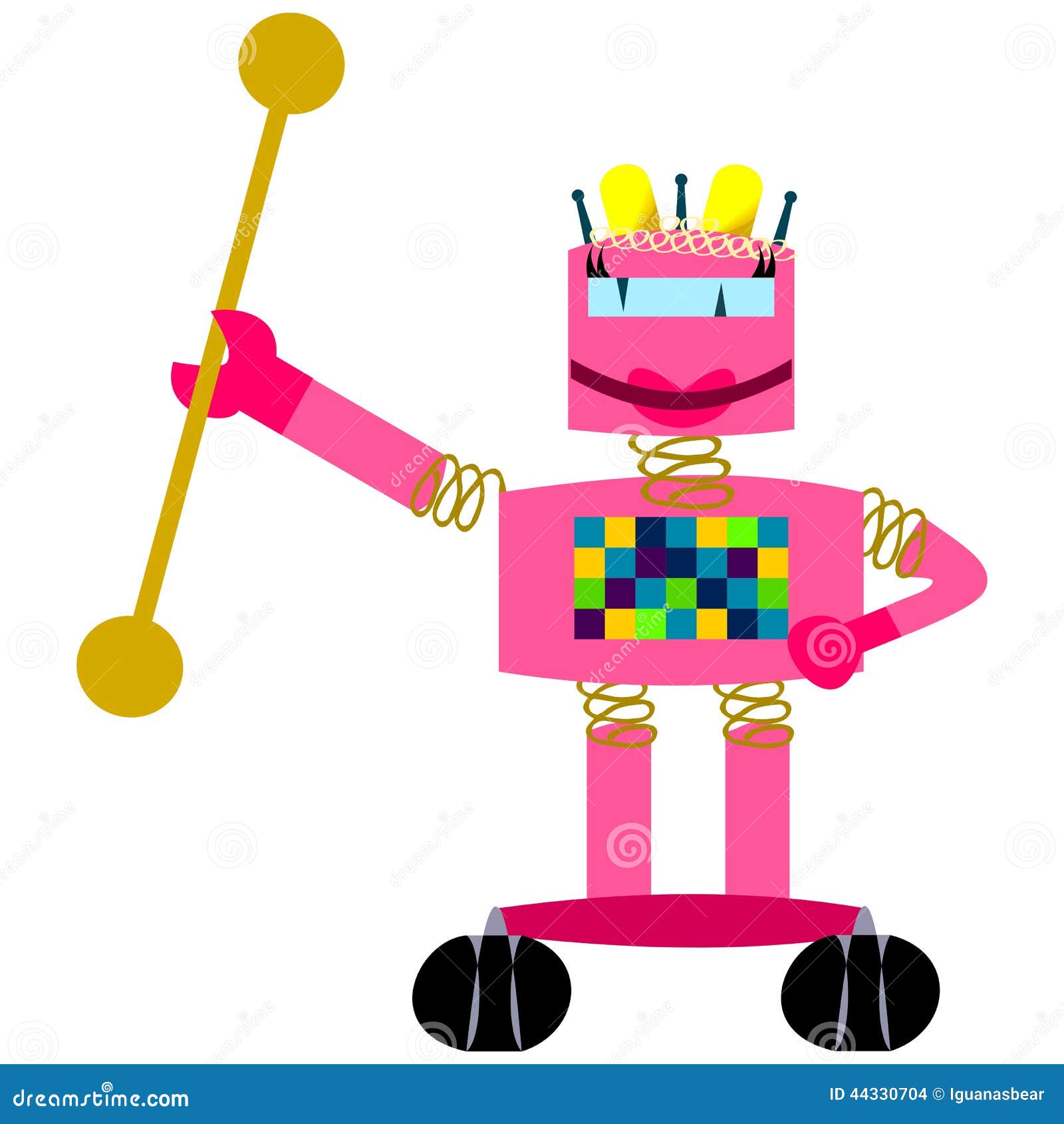 Pink smiling robot stock vector. Illustration of symbol - 44330704