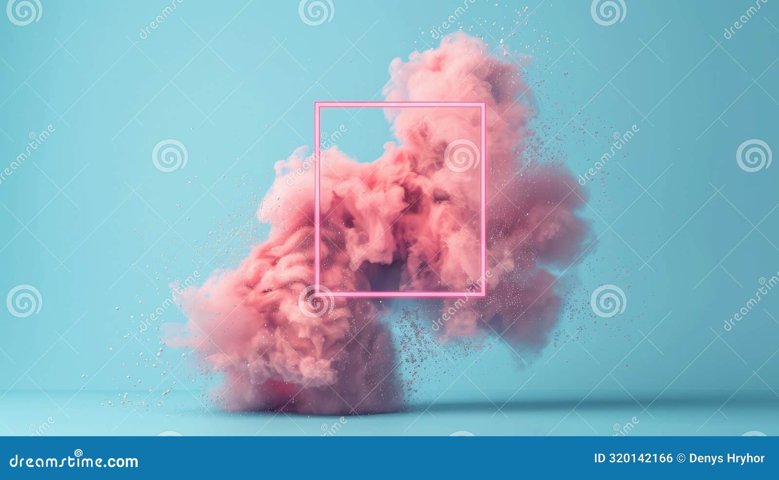Pink Smoke Billowing Out of a Square Frame, Creating an Ethereal Effect ...
