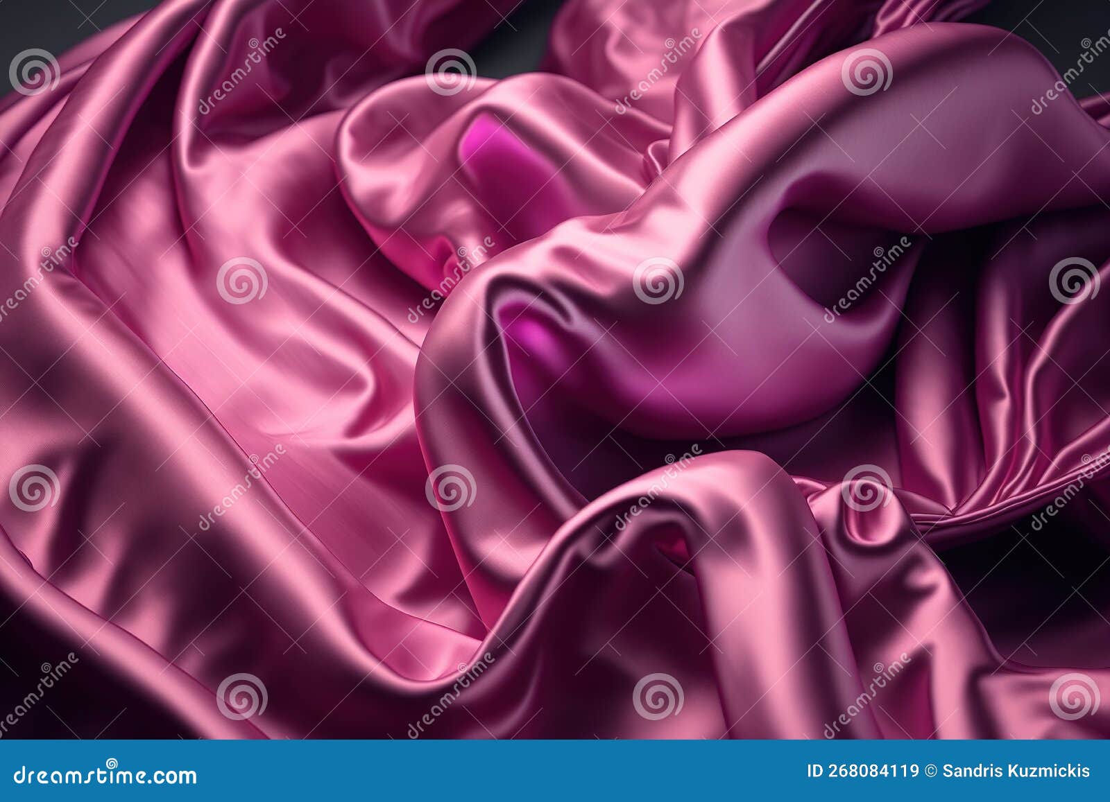 Pink Smooth Wrinkled Silk. Generative AI Stock Illustration ...
