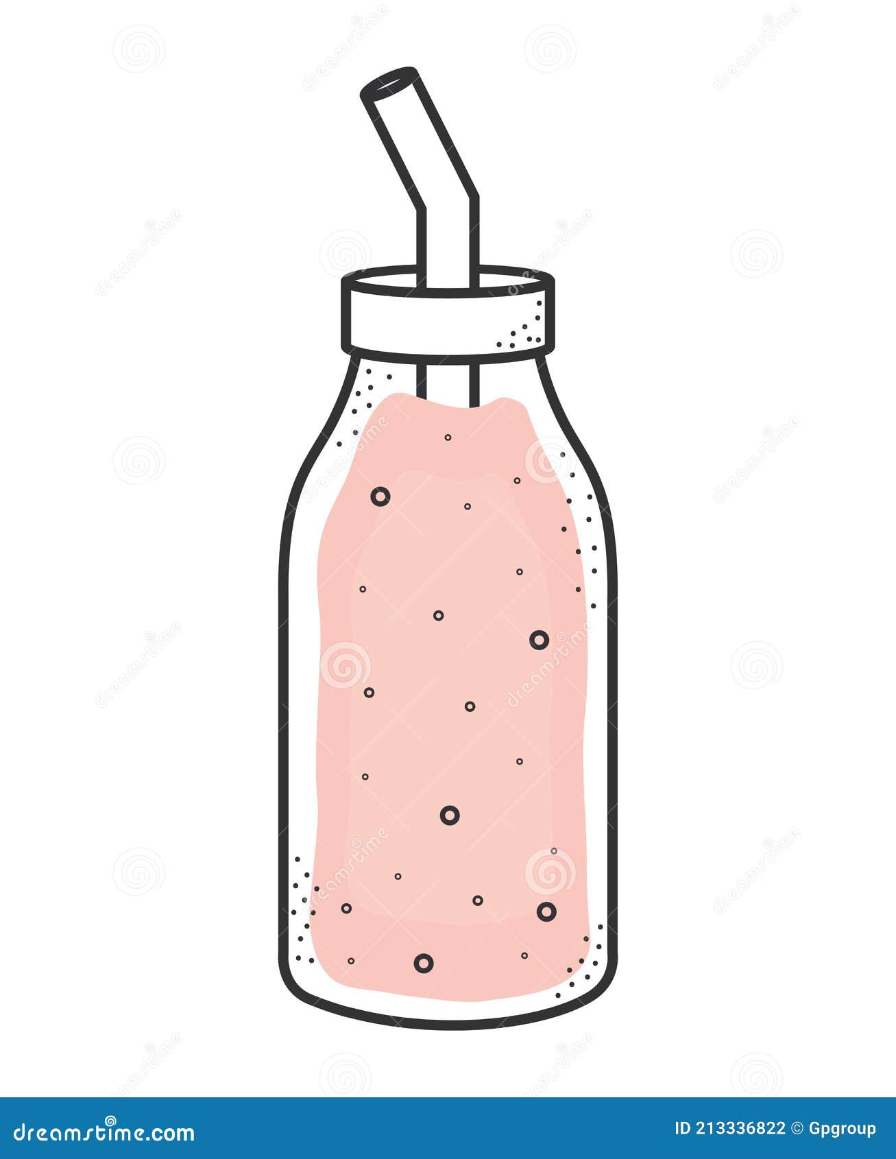 Pink smoothie isolated stock illustration. Illustration of drink ...