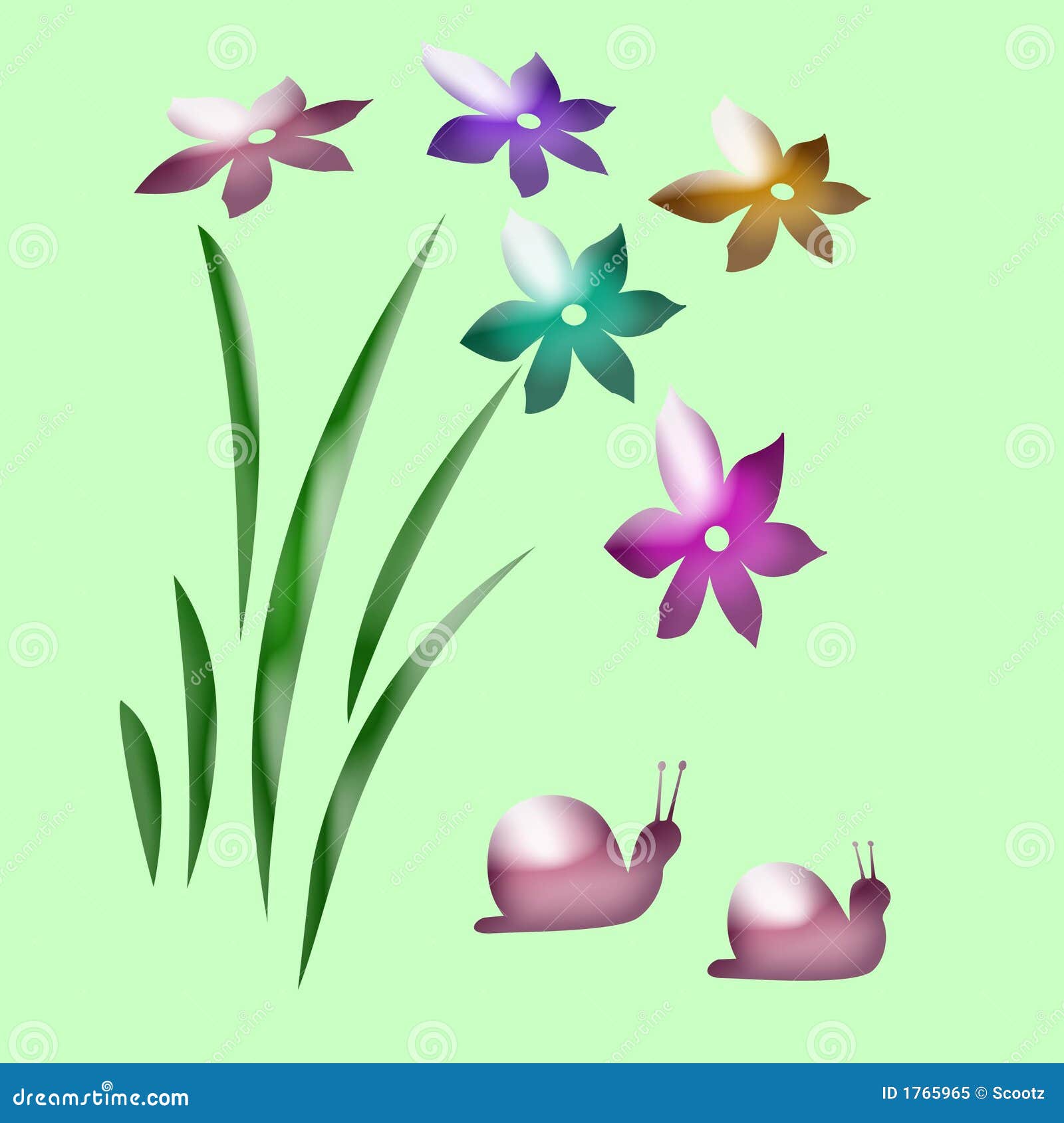 Pink snails art stock illustration. Illustration of abstract - 1765965