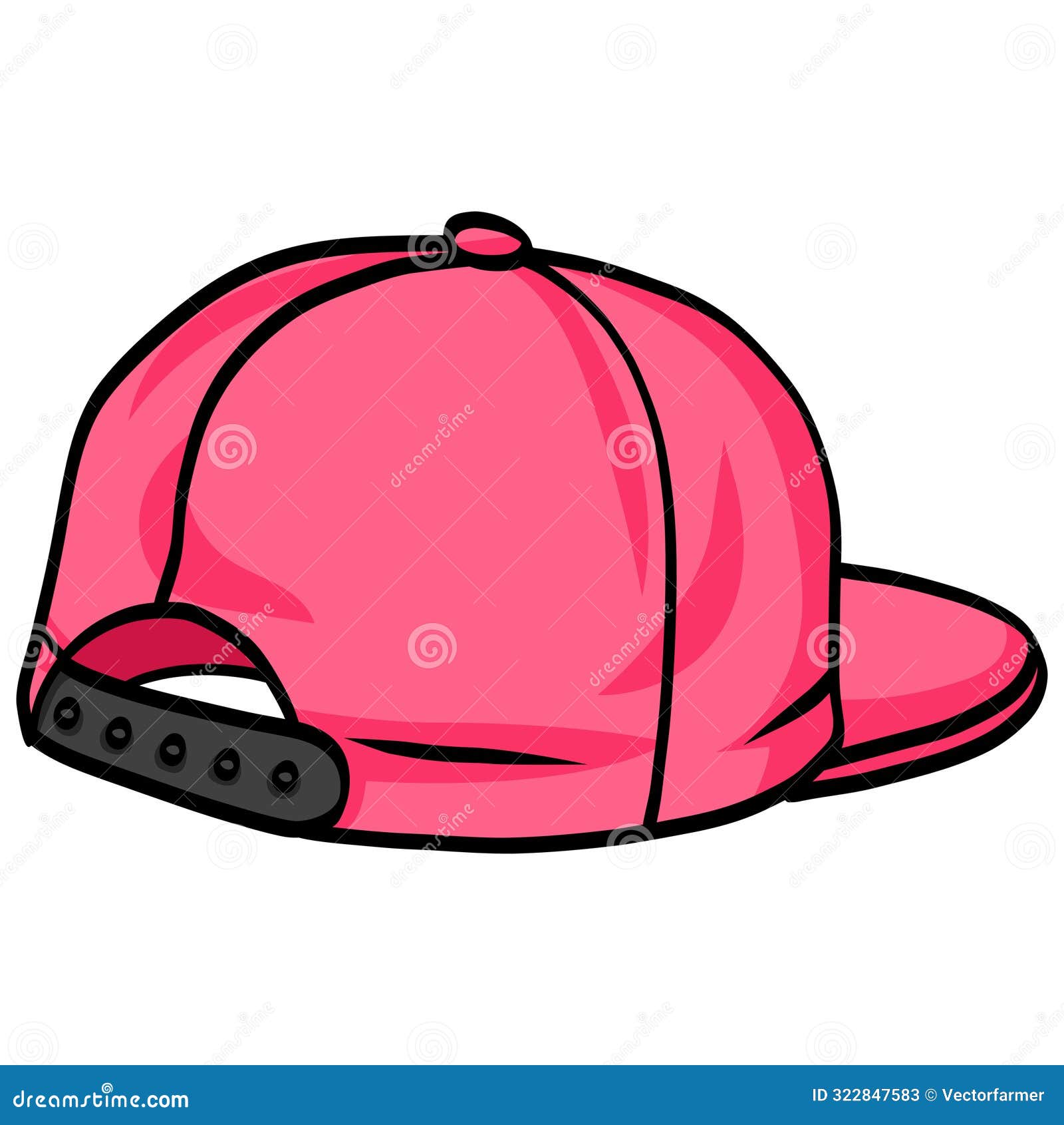 Pink Snapback Cap Backward Hat Illustration Vector Icon Stock Vector ...