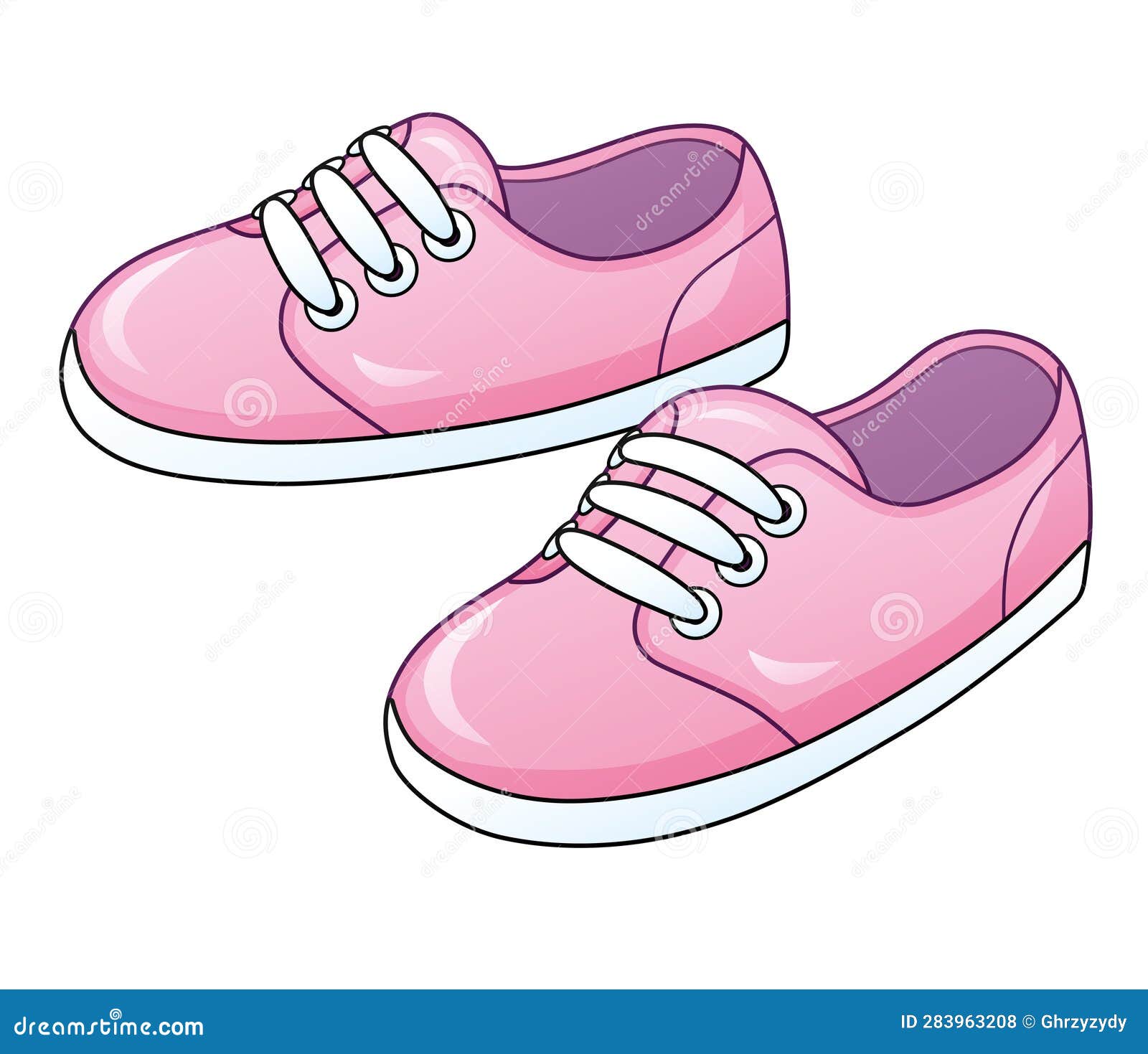 Red Sneakers Pair. Cute Cartoon Kid Shoes | CartoonDealer.com #249002641