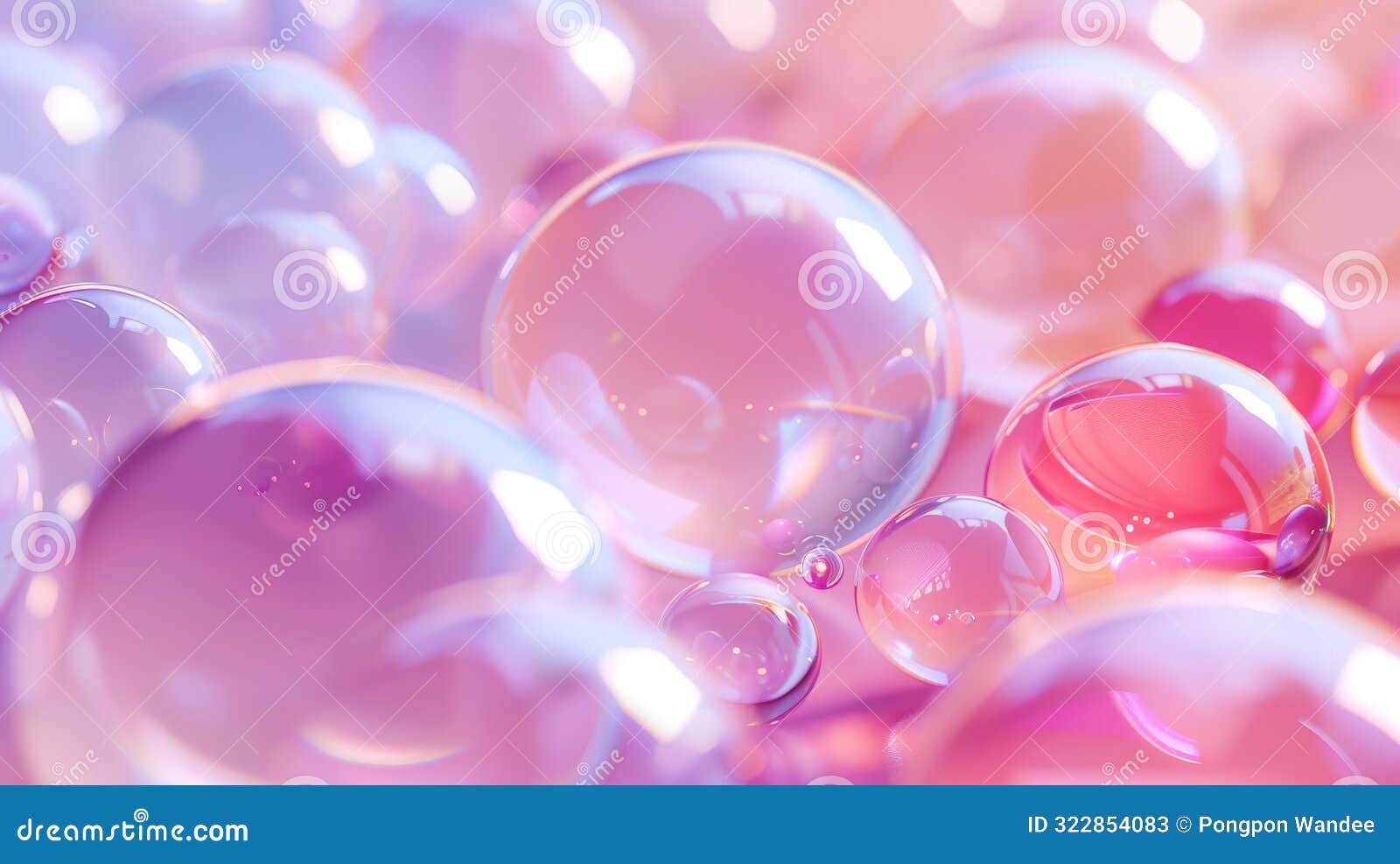 Pink Soap Bubbles Floating in Front of a Pink Background Stock ...