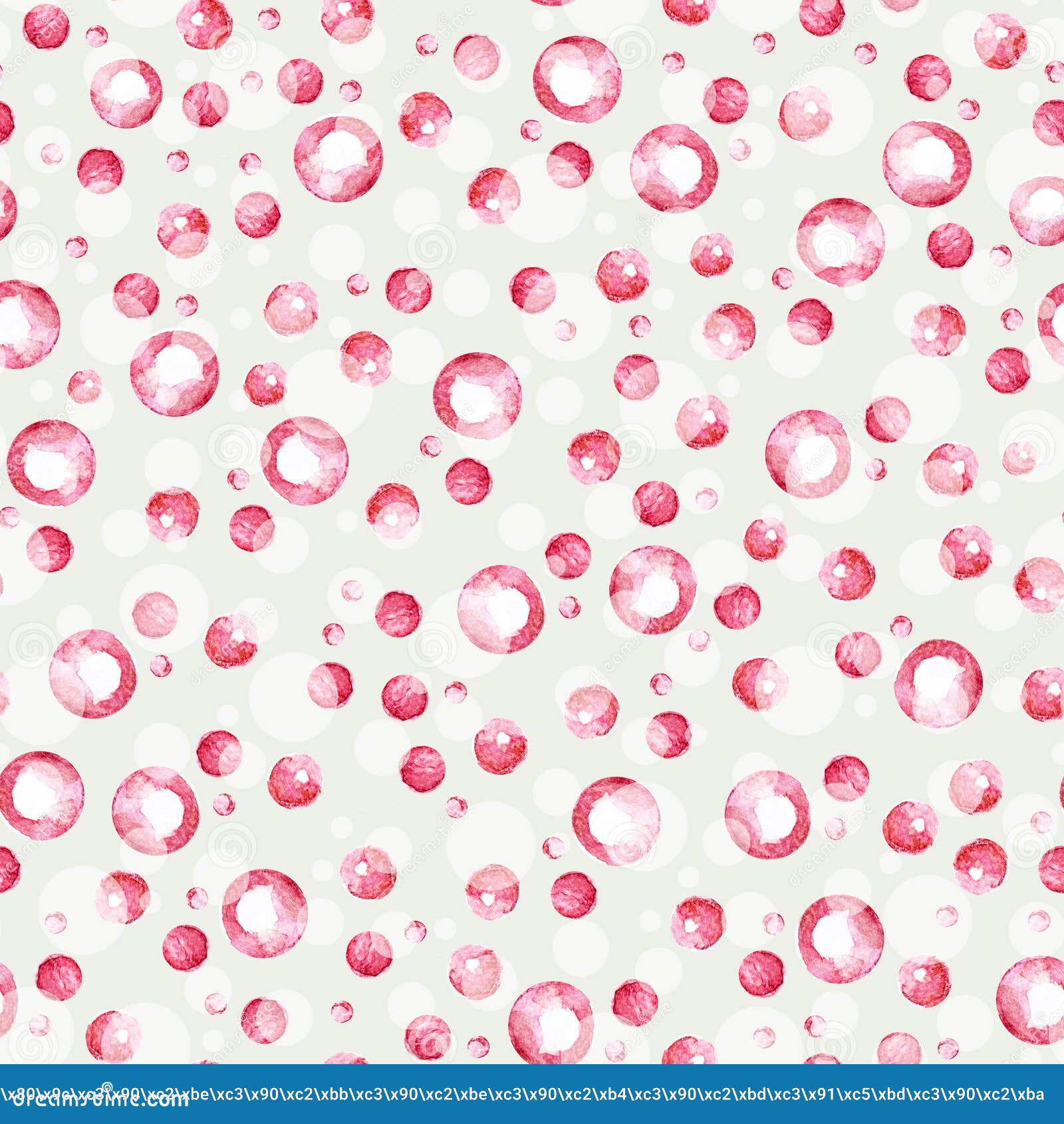 Pink Soap Bubbles Watercolor Seamless Pattern Stock Illustration ...
