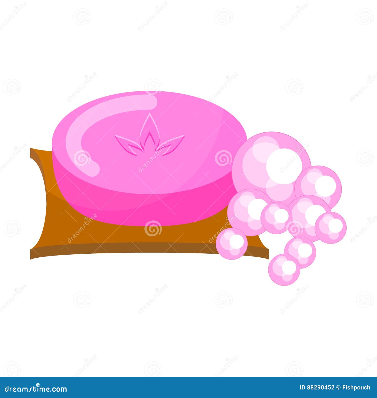 Pink Soap with Foam Bubbles Vector. Stock Vector - Illustration of ...