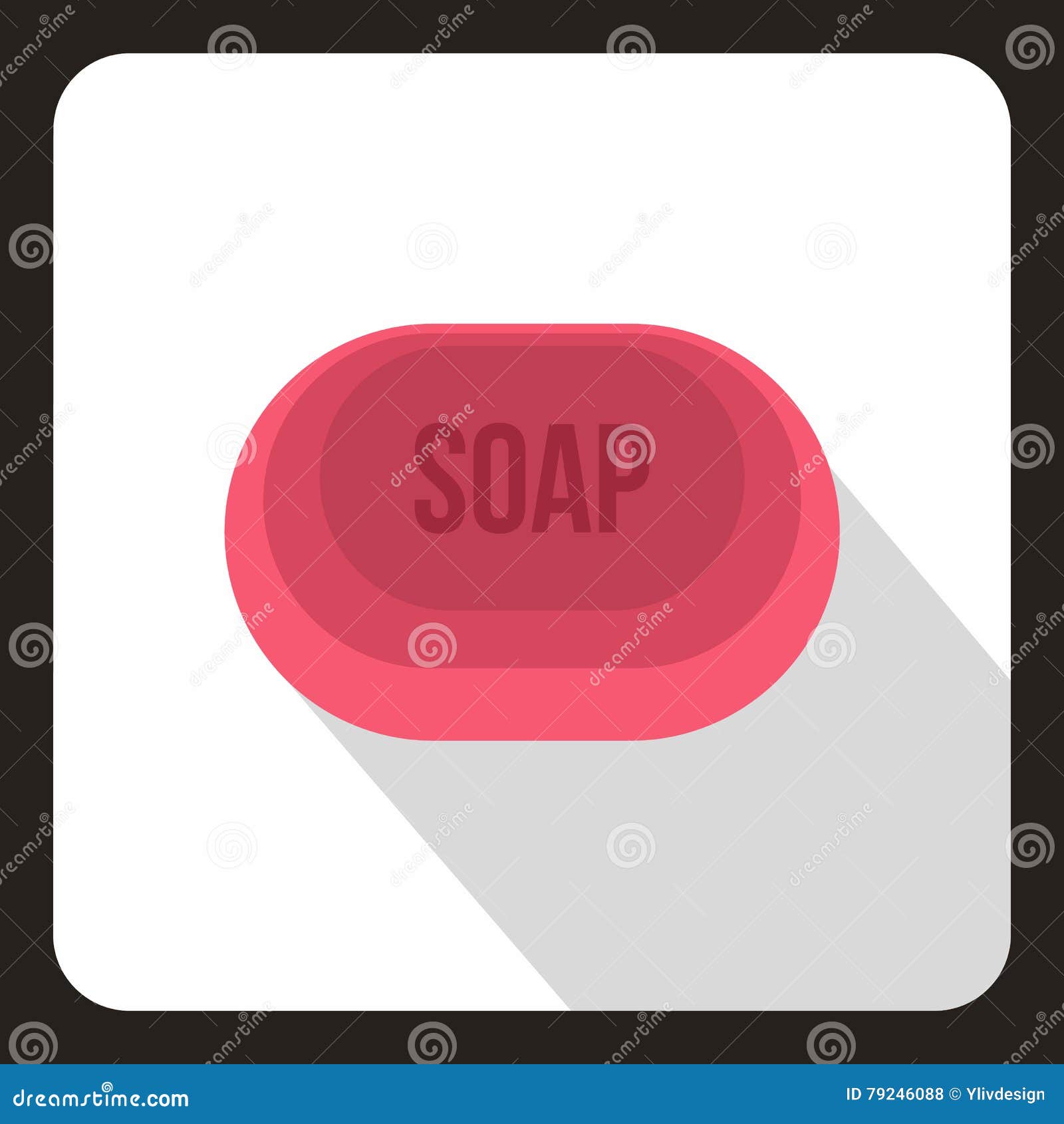 Pink soap icon, flat style stock vector. Illustration of bubble - 79246088