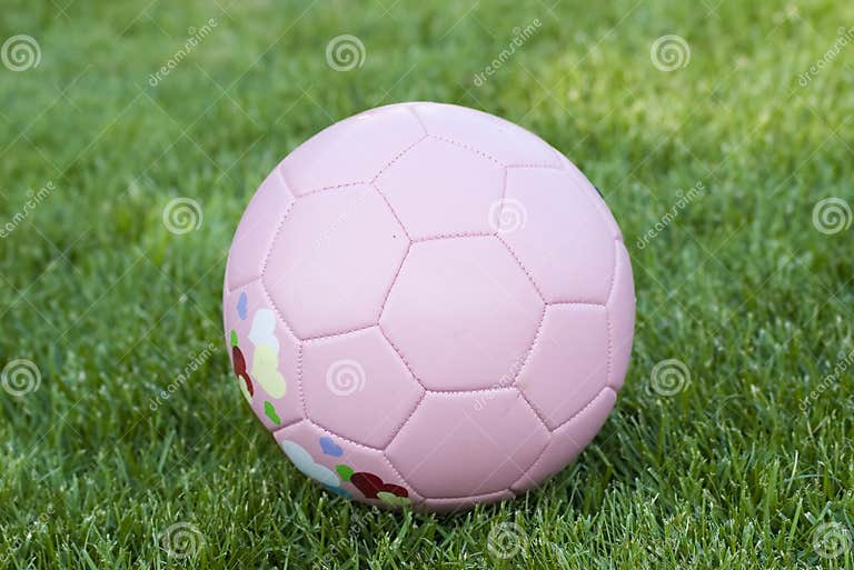 Pink Soccer ball stock photo. Image of exercise, lawn - 2488880