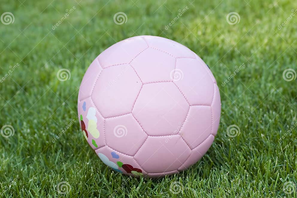 Pink Soccer ball stock photo. Image of exercise, lawn - 2488880