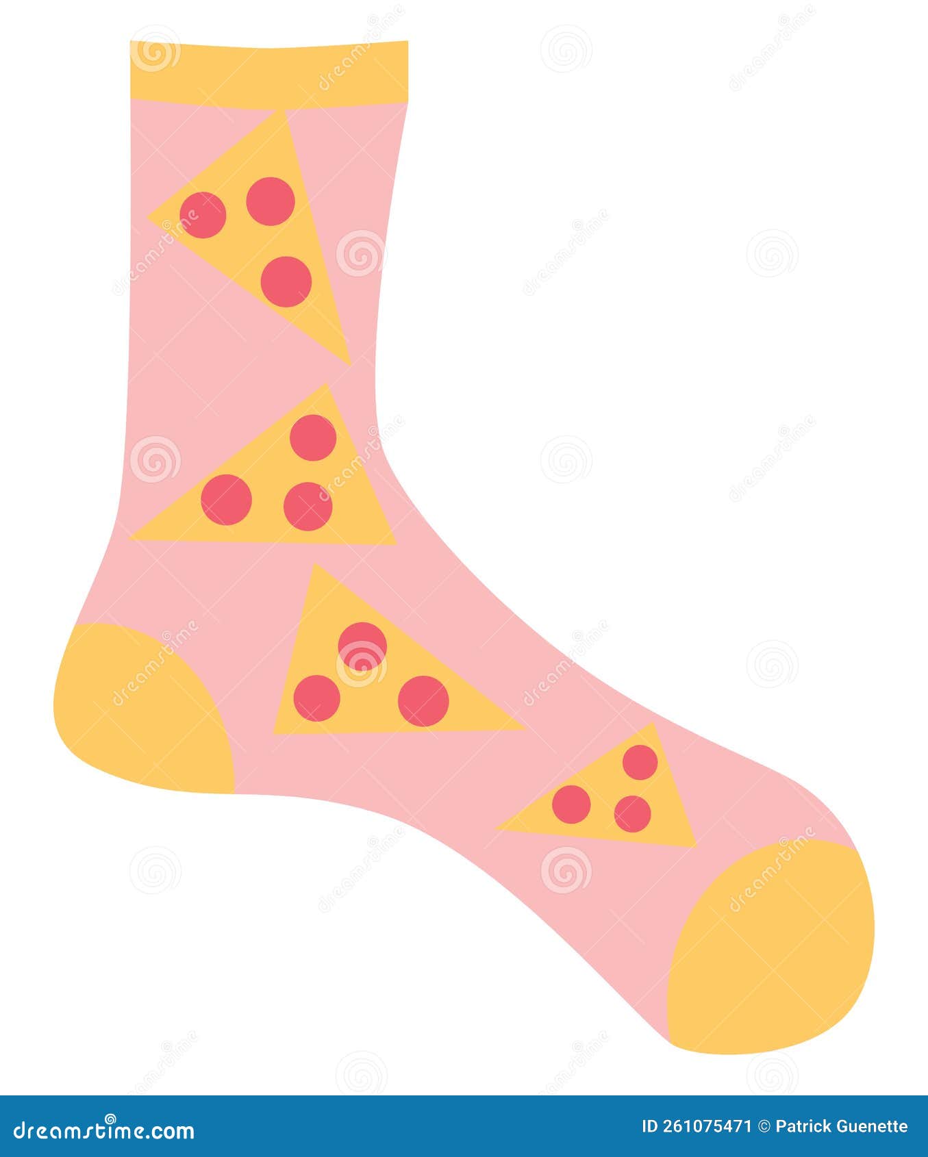 Pink Sock with Pizza Slices, Icon Stock Vector - Illustration of ...