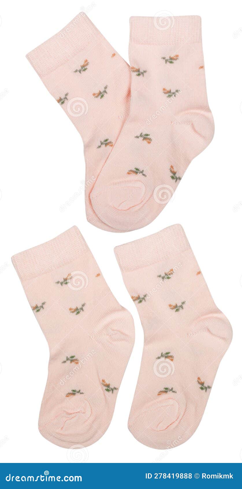 Pink Socks for Baby Girl Isolated on White Stock Photo - Image of pink ...