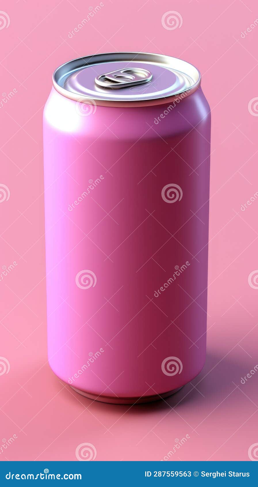 A Pink Soda Can on a Pink Background. AI Stock Illustration ...