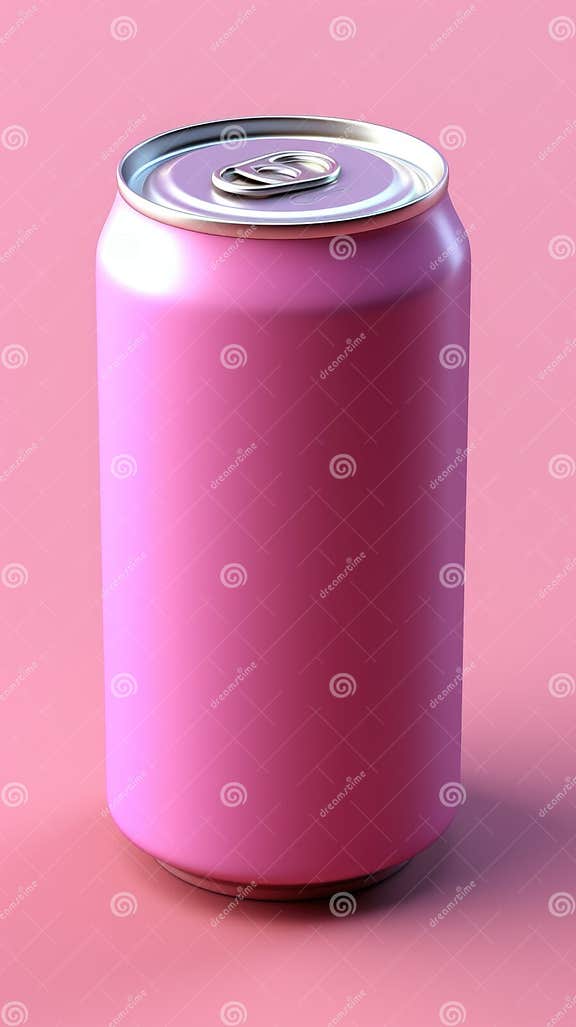A Pink Soda Can on a Pink Background. AI Stock Illustration ...