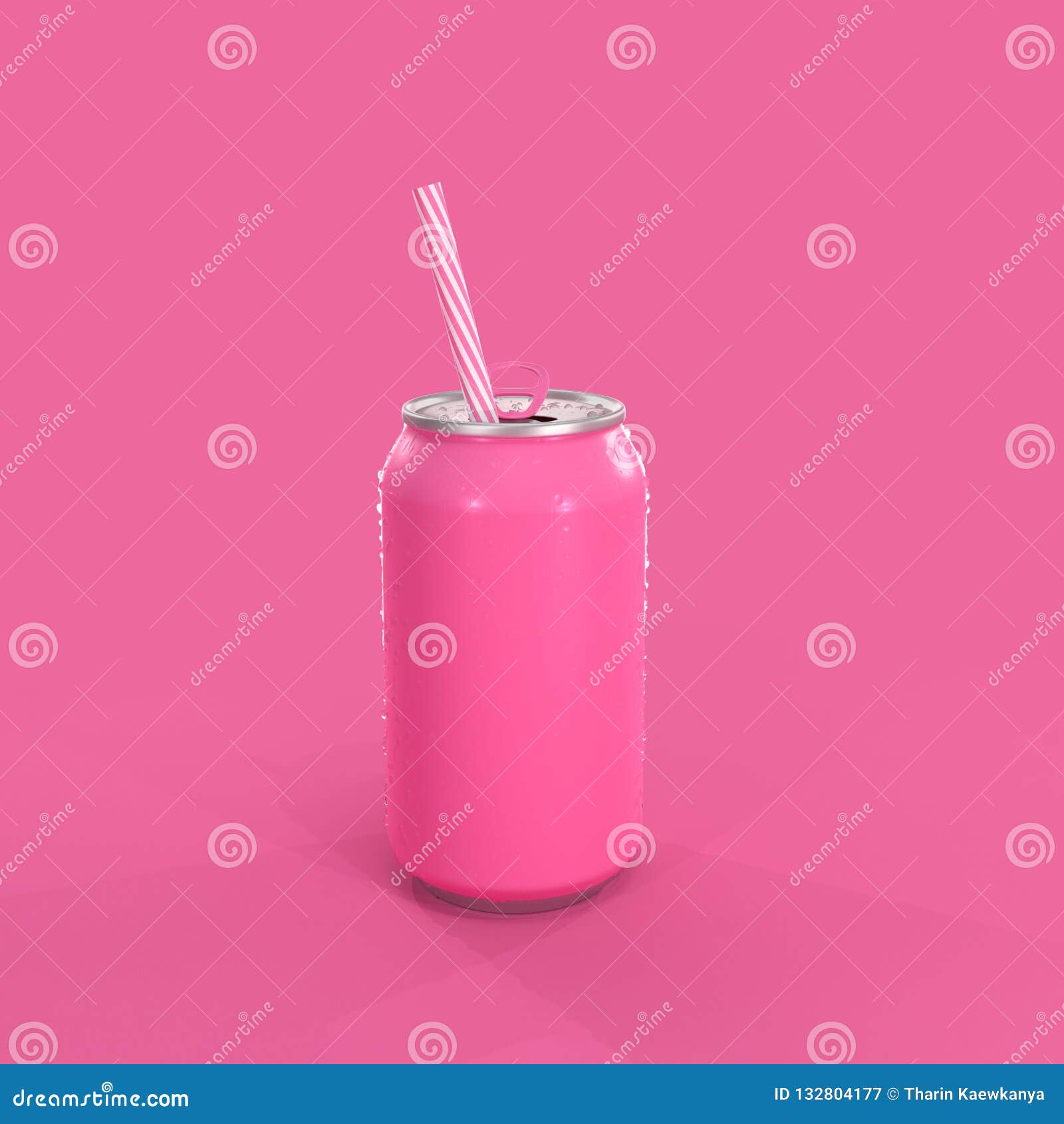 Pink Soda Can Mockup Minimal Concept Stock Illustration - Illustration ...