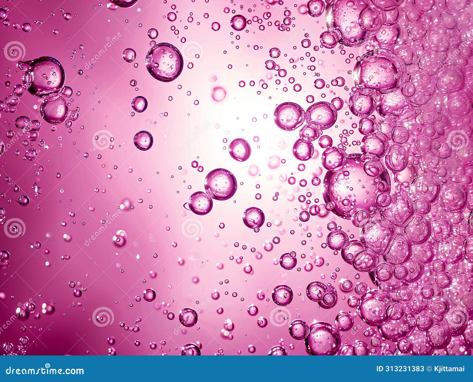 Pink Soda Water Splashing with Bubbles Close Up Stock Illustration ...