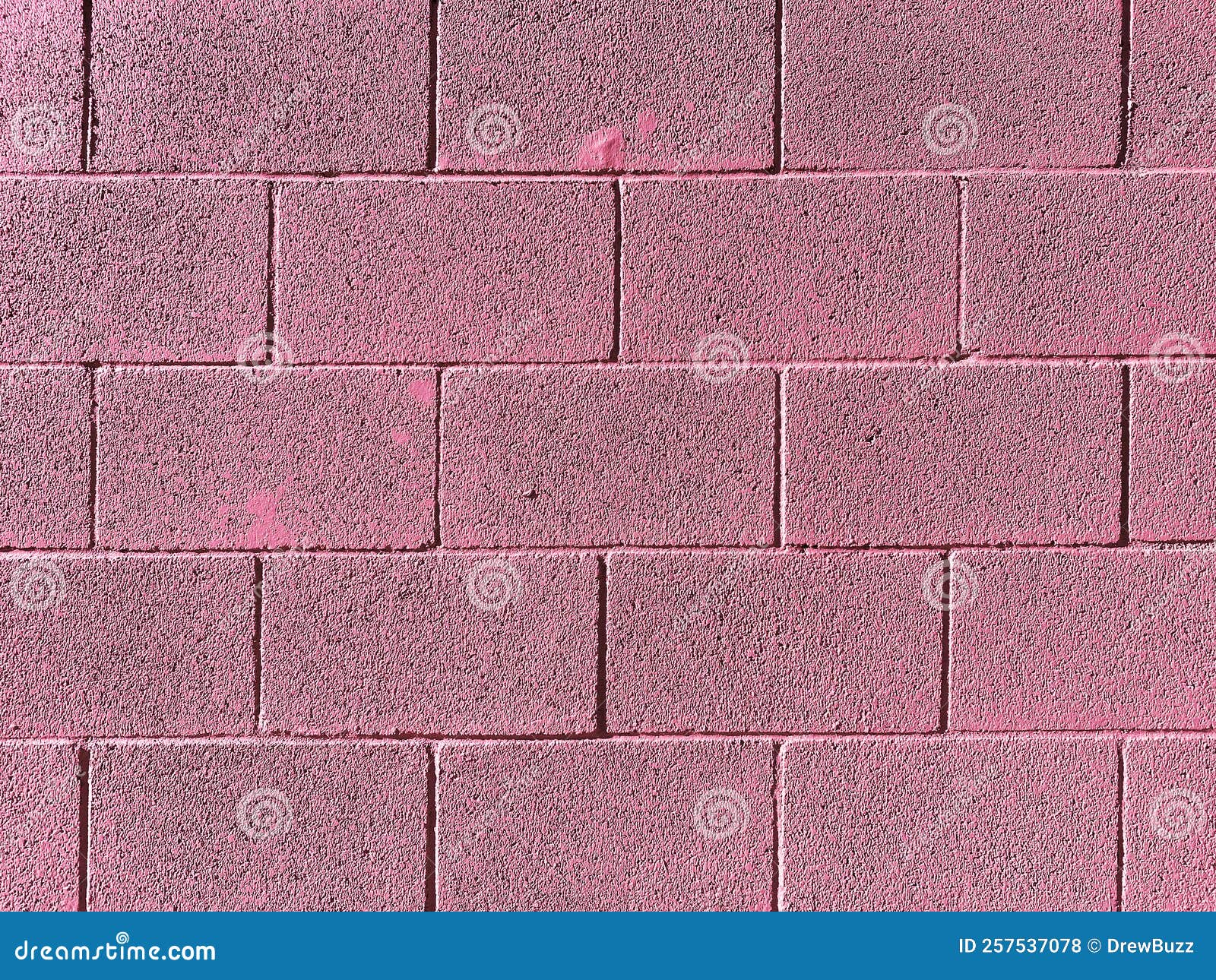 Pink Solid Block Brick Wall Closeup Cement Cinder Blocks Exterior ...