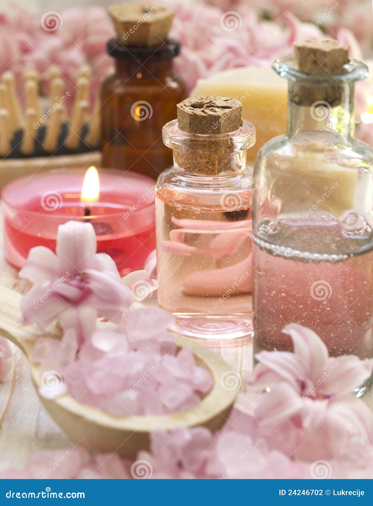 Pink spa arrangement stock photo. Image of perfume, elegant - 24246702
